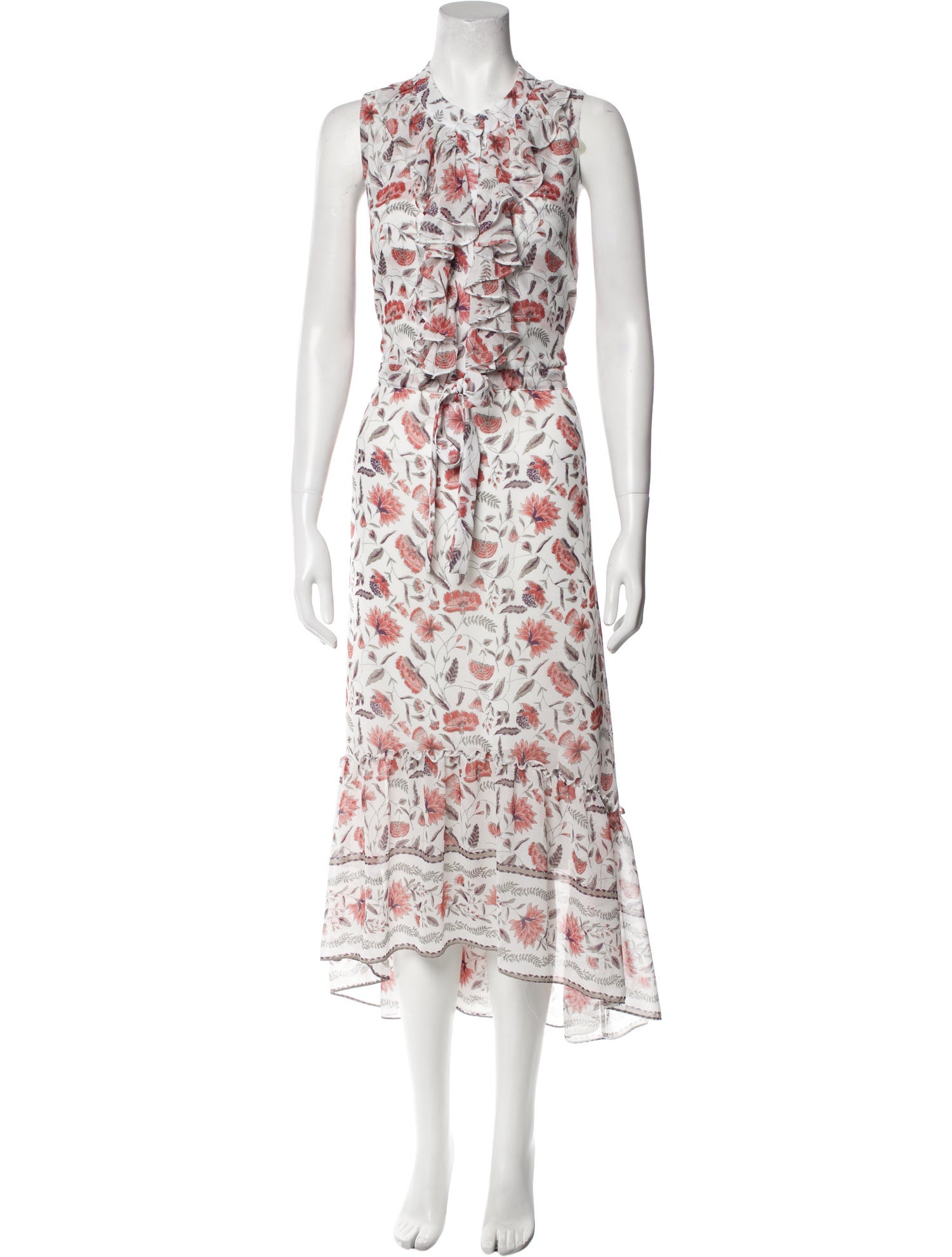 MISA Los Angeles Floral Print Long Dress - White Dresses, Clothing ...