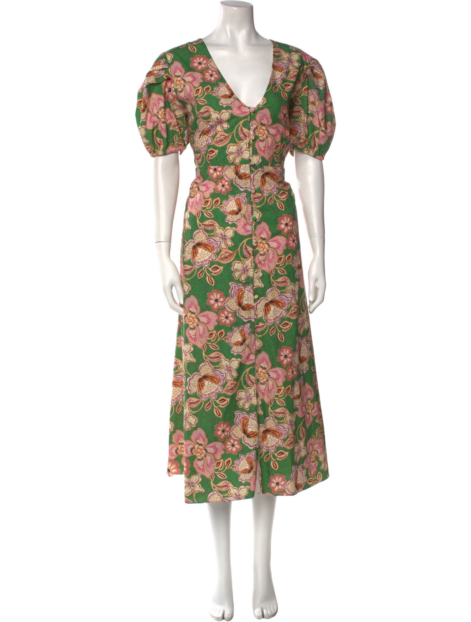 Beulah London Beulah Silk Long Dress - Green Dresses, Clothing ...