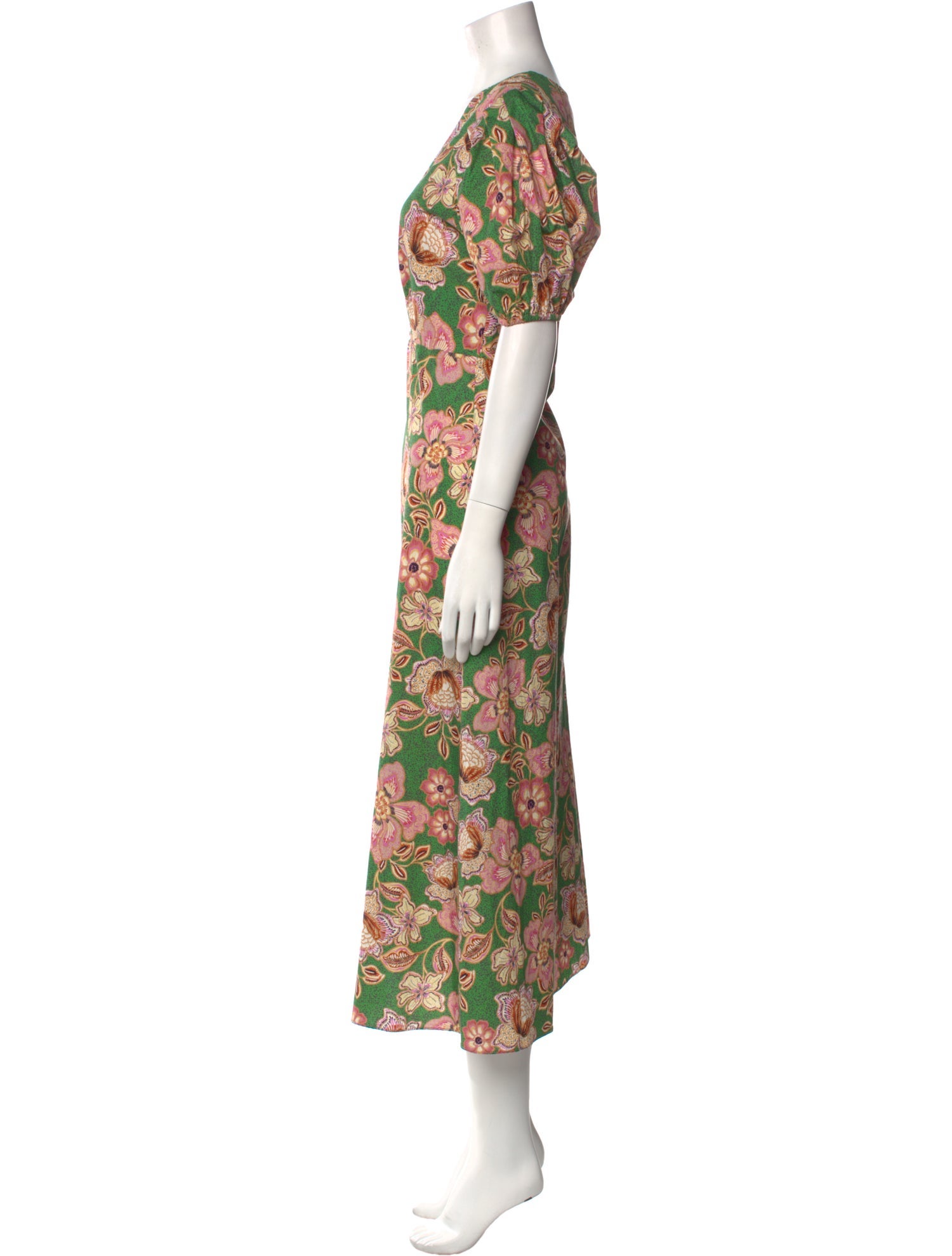 Beulah London Beulah Silk Long Dress - Green Dresses, Clothing ...