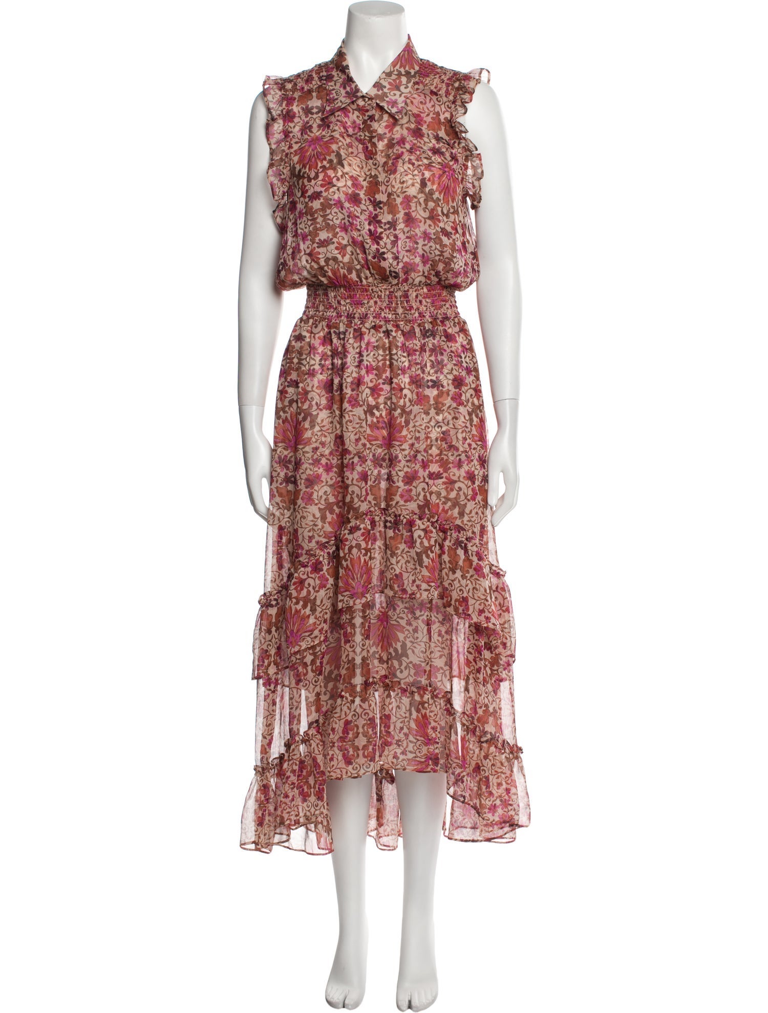 MISA Los Angeles Floral Print Long Dress - Neutrals Dresses, Clothing ...