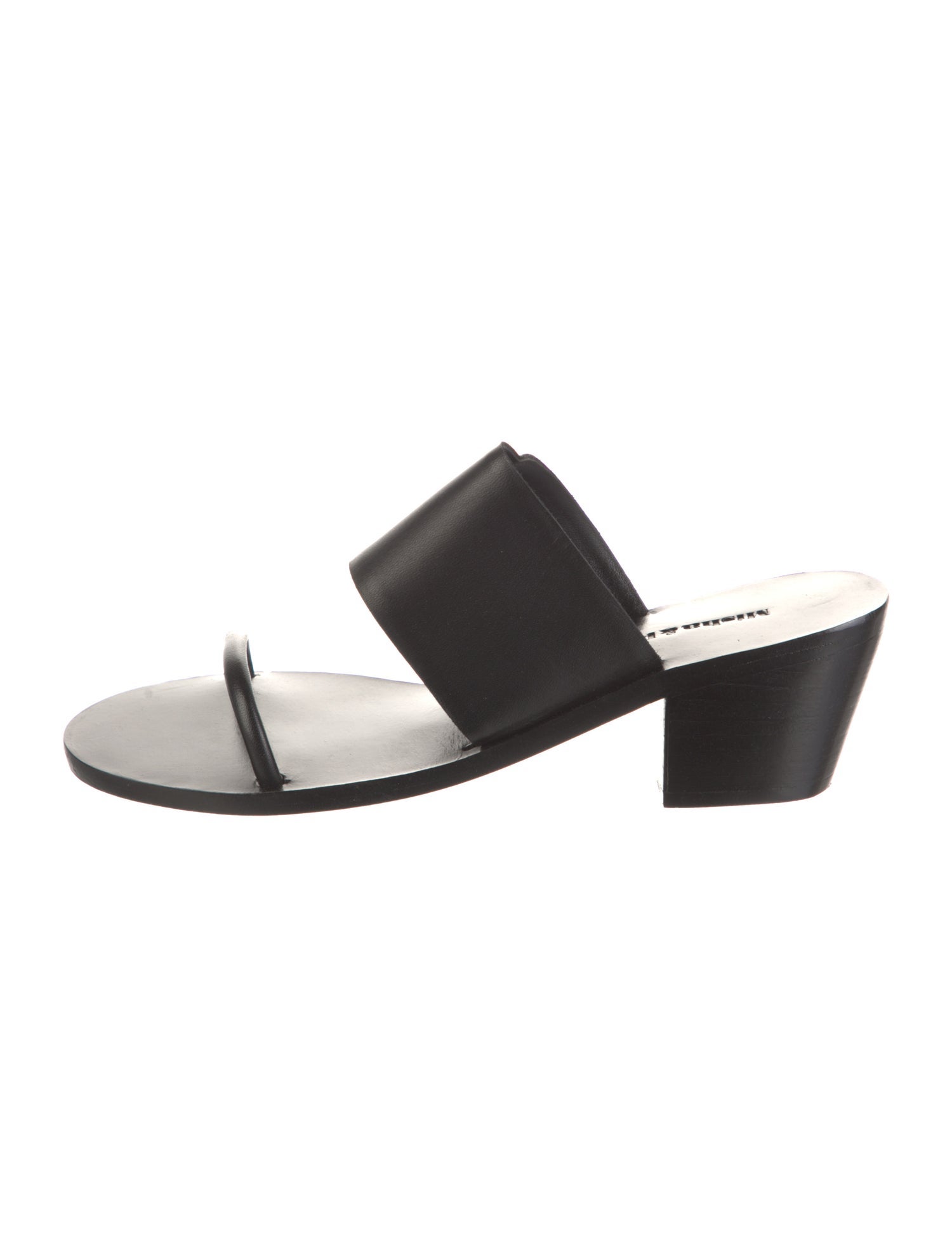 Misha and Puff Leather Slides - Black Sandals, Shoes - WMISP22239 | The ...