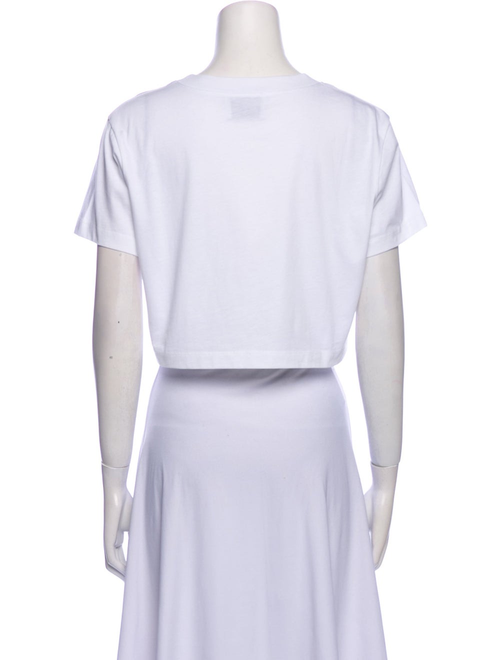 Moschino Jeans Graphic Print Crew Neck Crop Top - Neutrals Tops ...