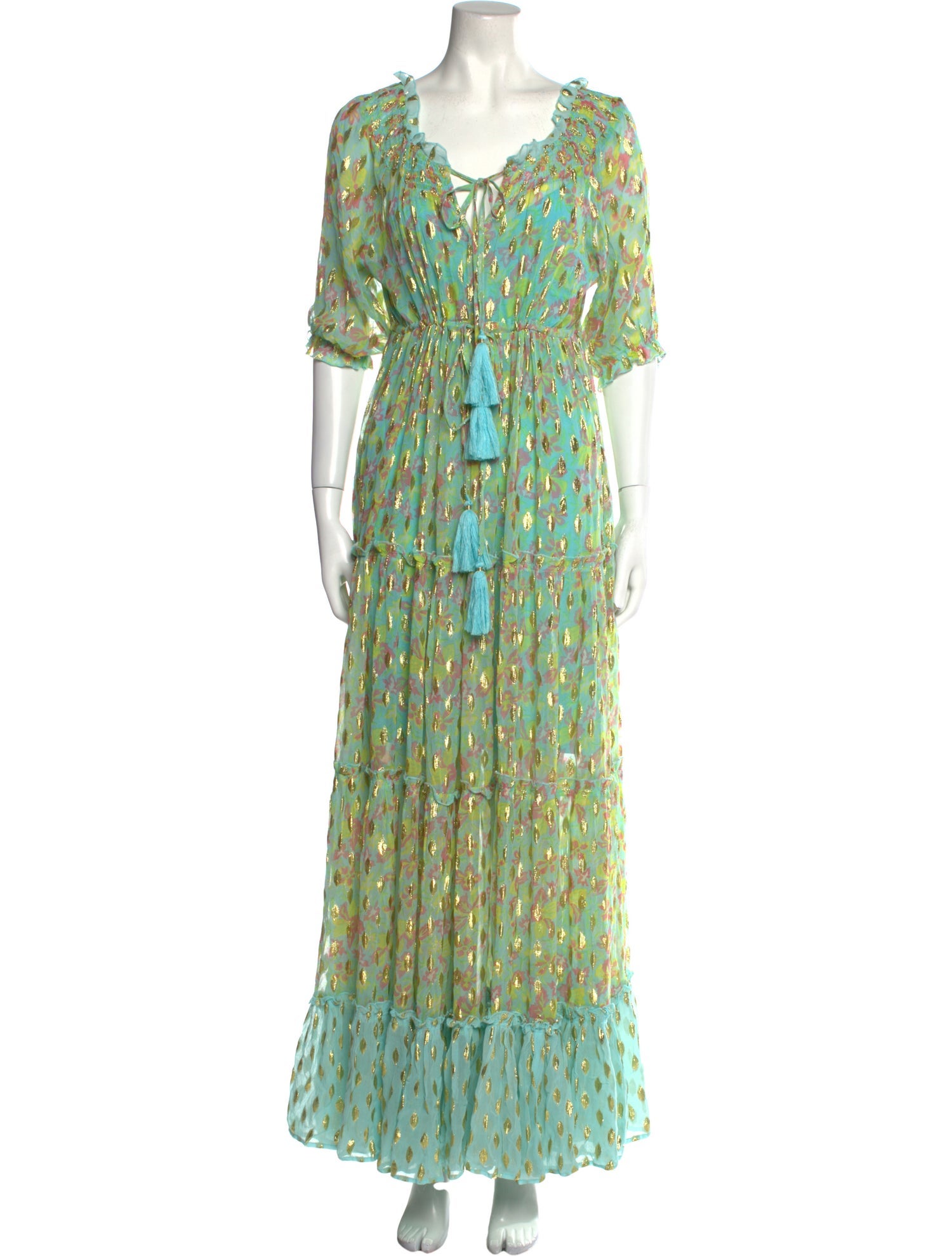 Miss June Printed Long Dress - Blue Dresses, Clothing - WMJIU20553 ...