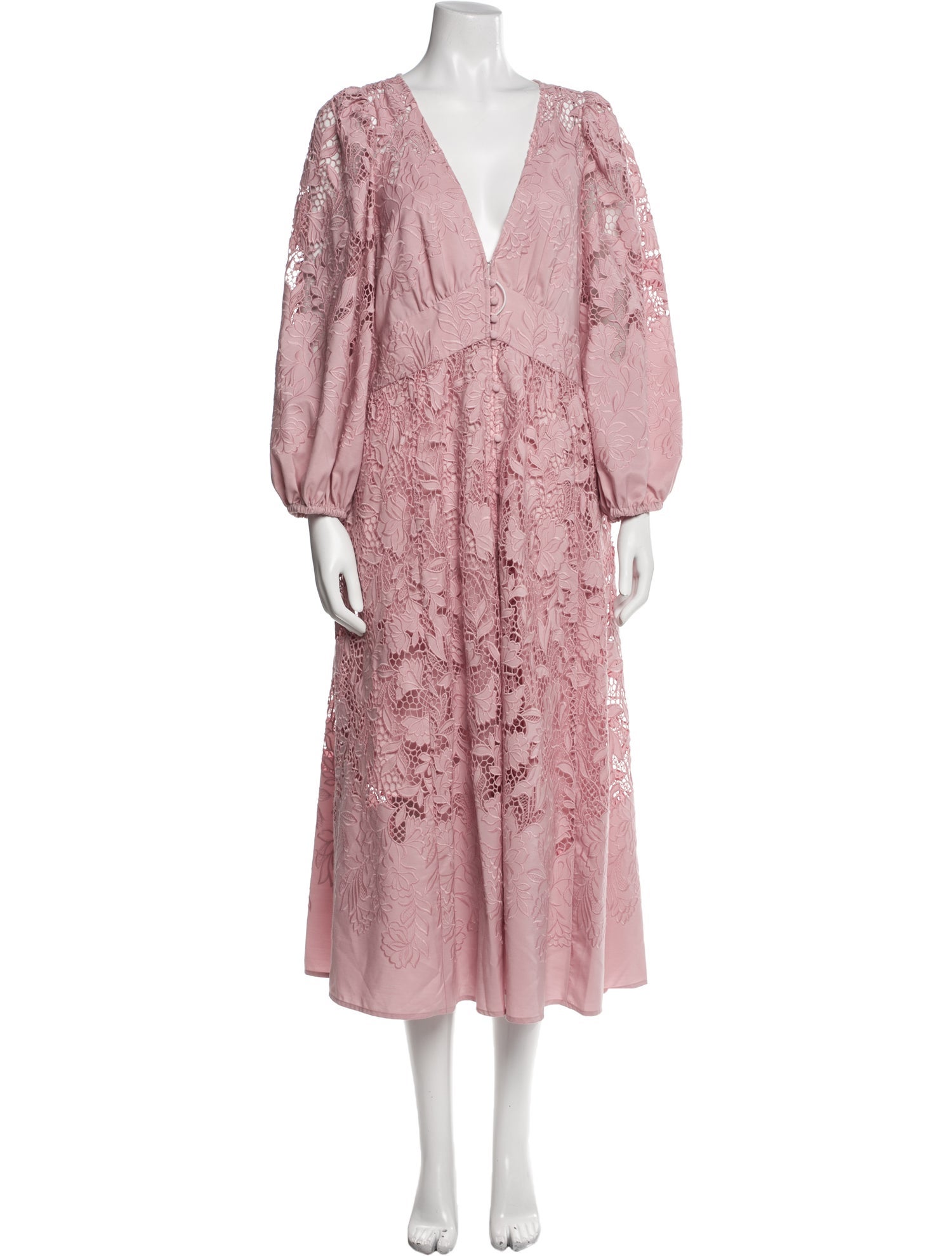 Marchesa Rosa Lace Pattern Long Dress - Pink Dresses, Clothing ...