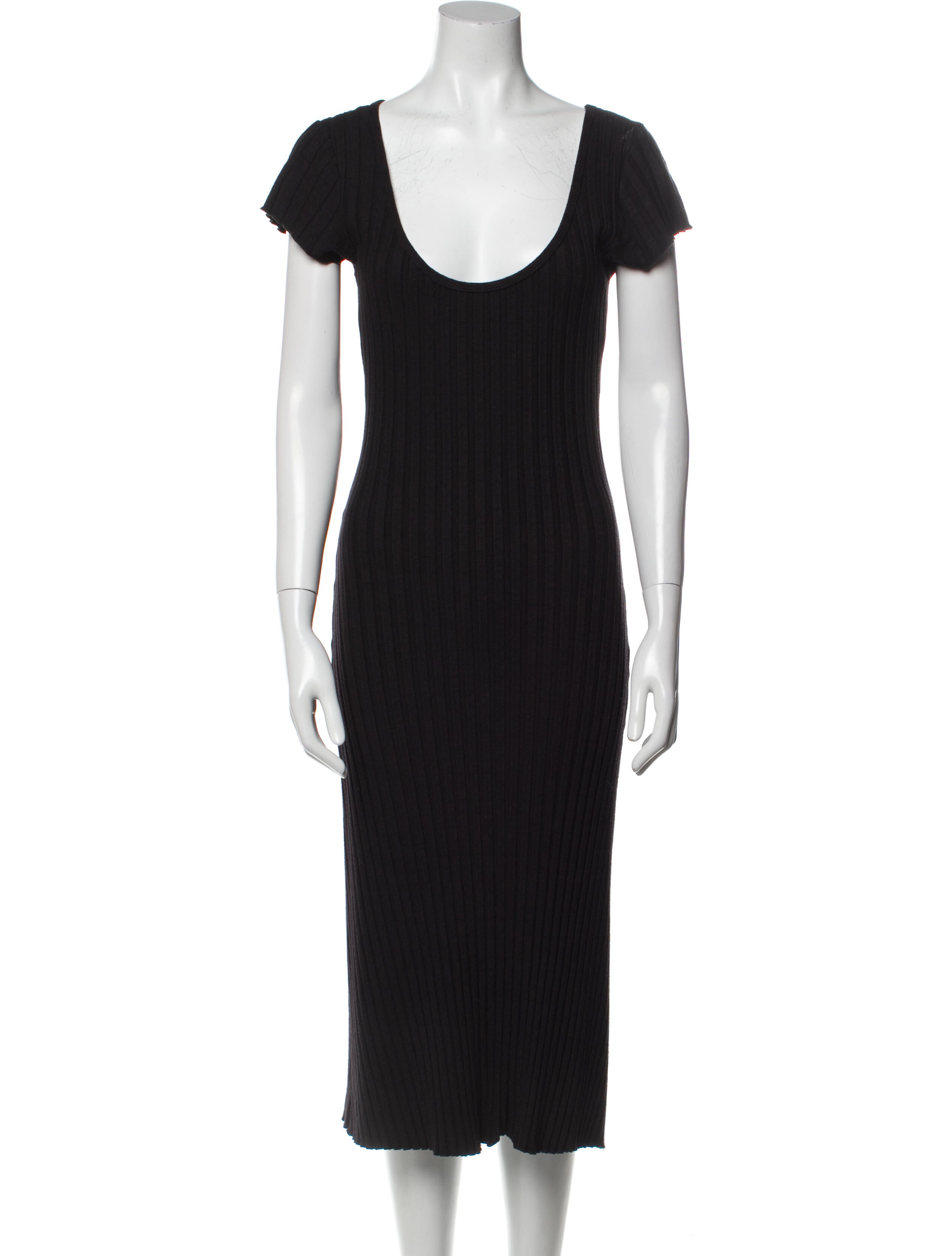 Simon Miller Scoop Neck Midi Length Dress - Black Dresses, Clothing ...