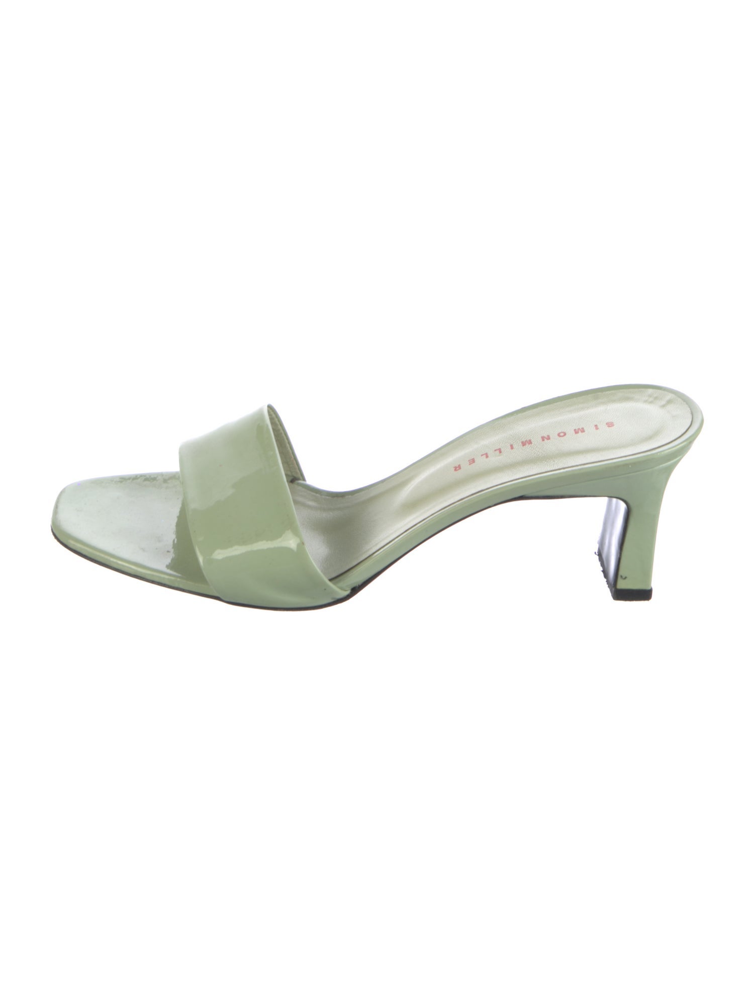 Simon Miller Patent Leather Slides - Green Sandals, Shoes - WMLLR32649 ...