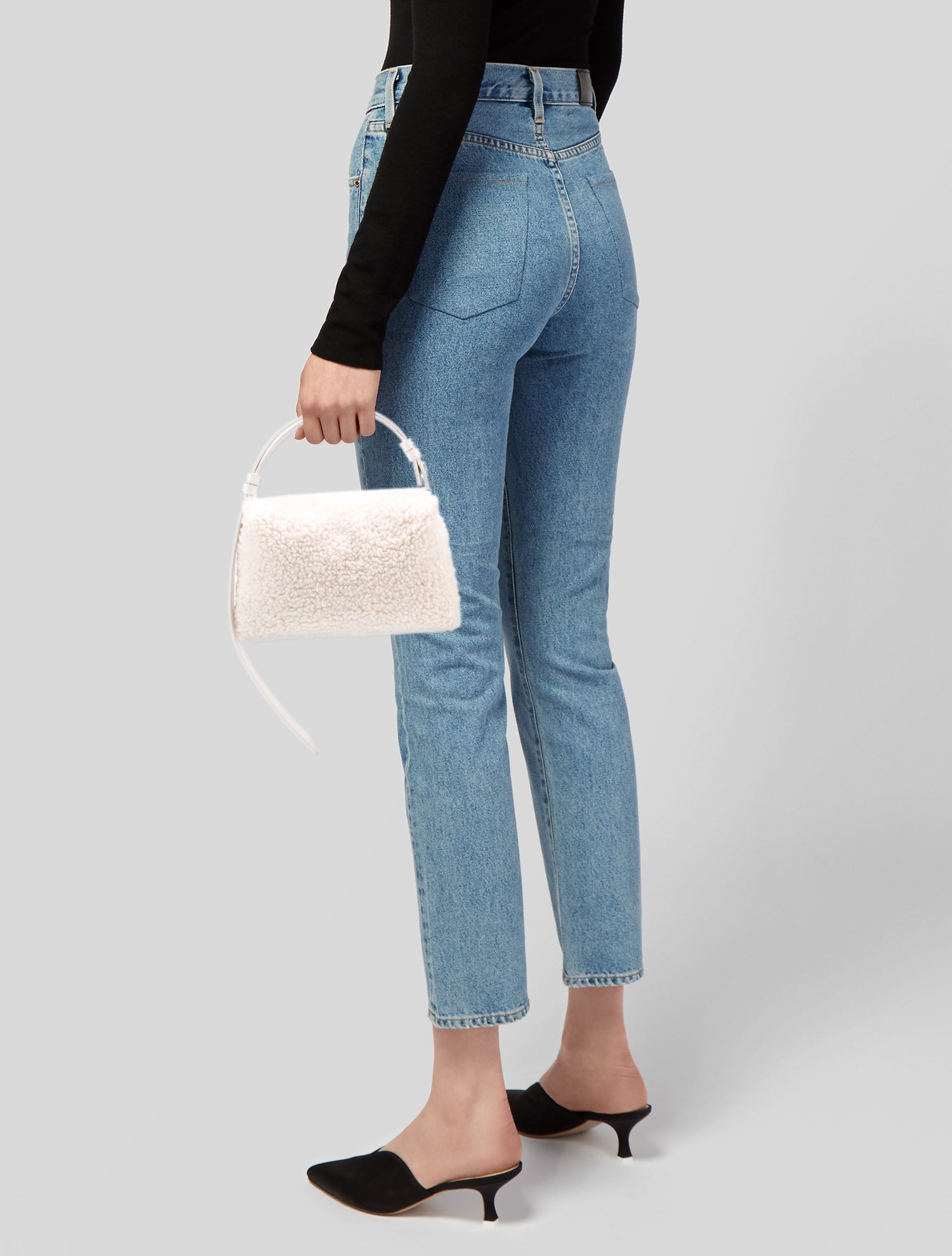 DeMellier Shearling Leather trim Handle Bag - Neutrals Handle Bags ...