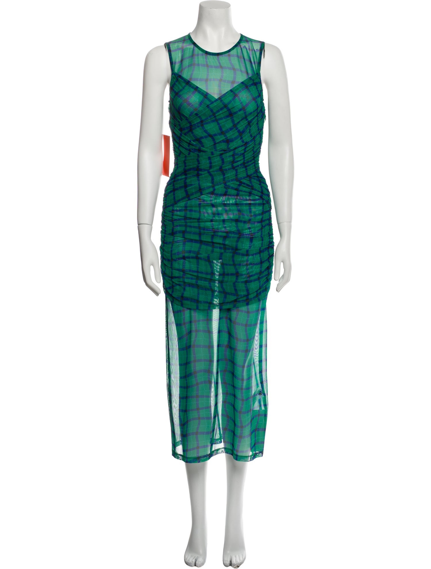 Simon Miller Plaid Print Long Dress w/ Tags - Blue Dresses, Clothing ...