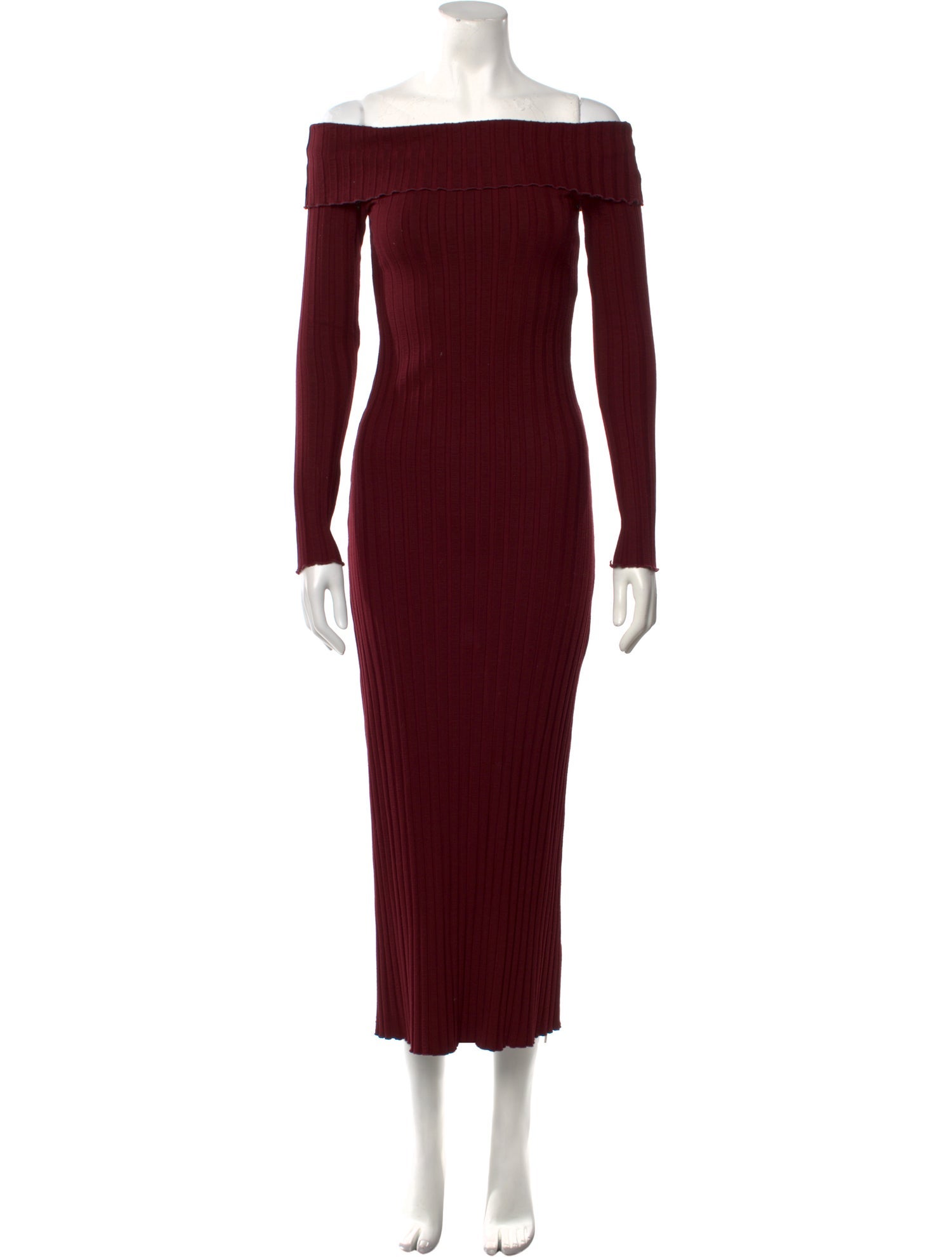 Simon Miller Off-The-Shoulder Long Dress - Burgundy Dresses, Clothing ...