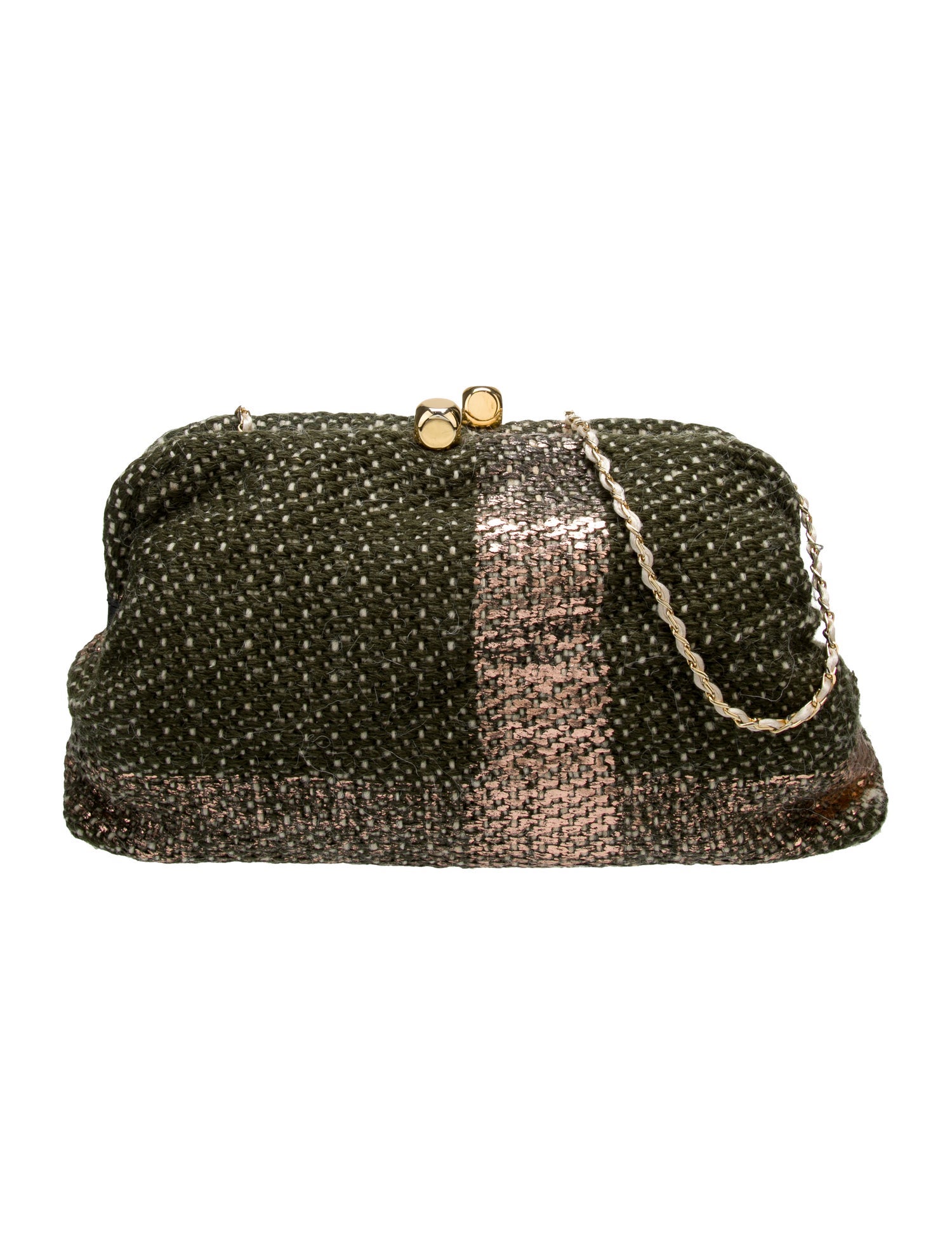 Maria La Rosa Chain-Link Wool Shoulder Bag - Green Shoulder Bags ...