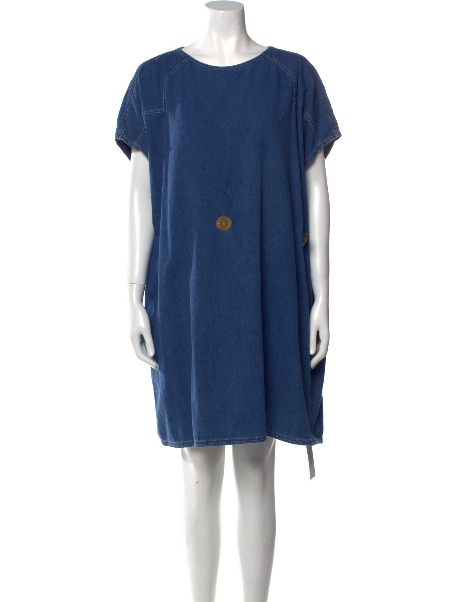 MM6 Maison Margiela Crew Neck Mini Dress - Blue Dresses, Clothing ...