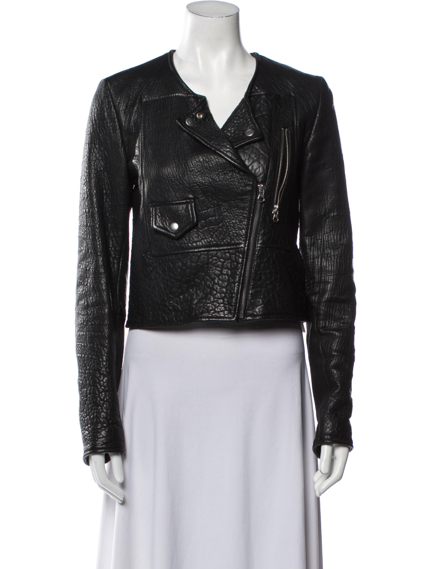 MM6 Maison Margiela Leather Biker Jacket - Black Jackets, Clothing ...