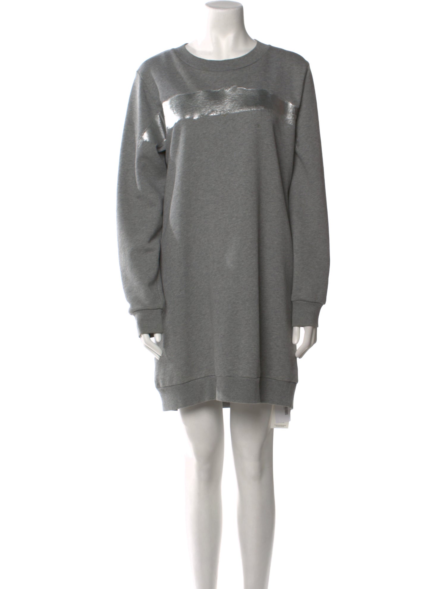 MM6 Maison Margiela Crew Neck Mini Dress - Grey Dresses, Clothing ...