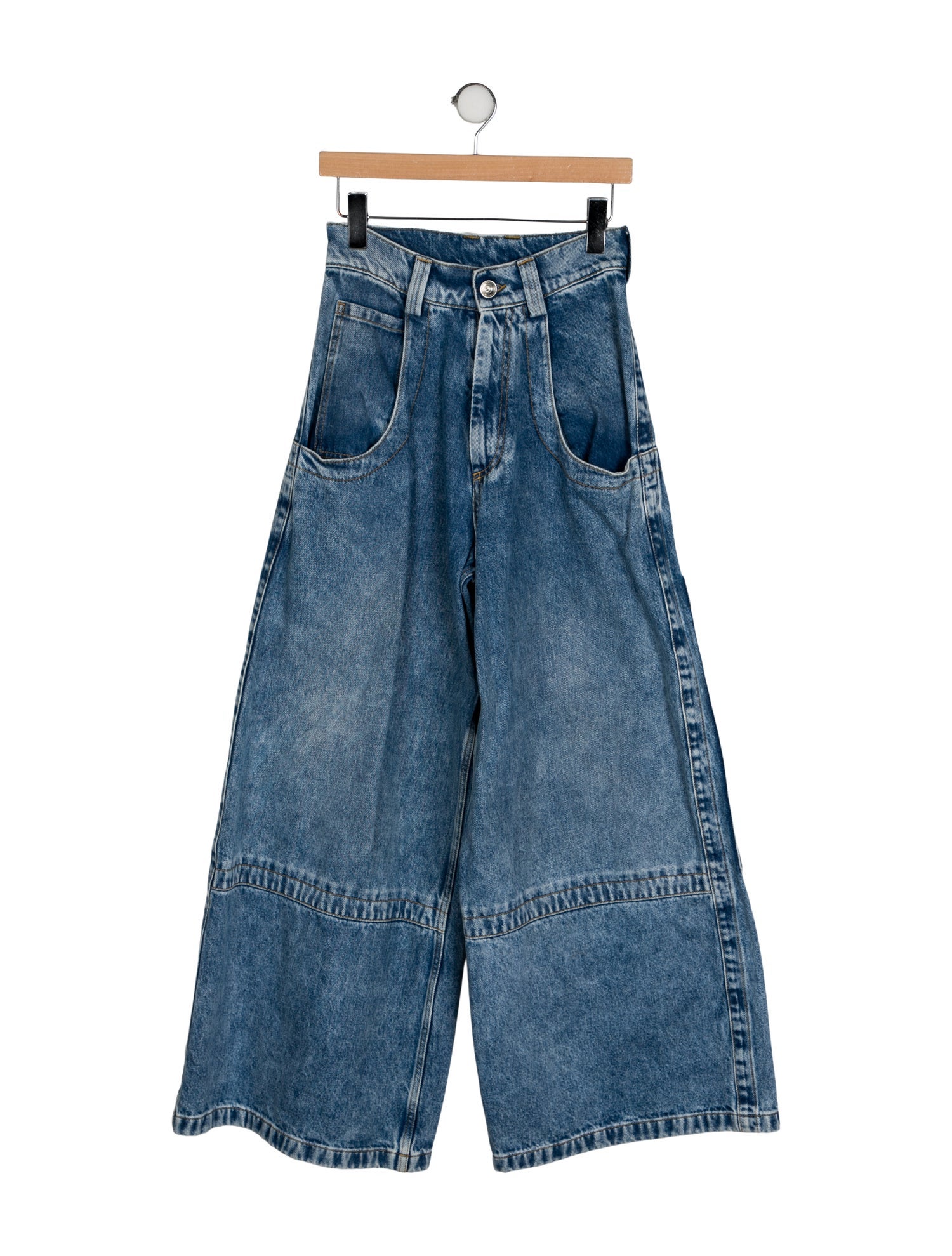 MM6 Maison Margiela High-Rise Wide Leg Jeans - Blue, 13.25" Rise Jeans ...