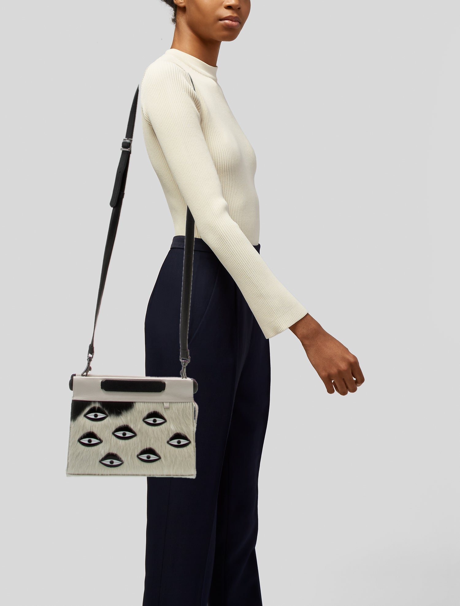 Min & Mon Appliqué Leather-Trimmed Crossbody Bag - Neutrals Crossbody ...