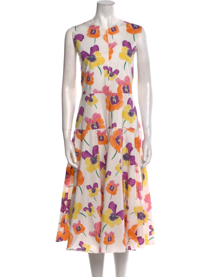 Marni x Maria Magdalena Suarez Floral Print Midi Length Dress - White ...