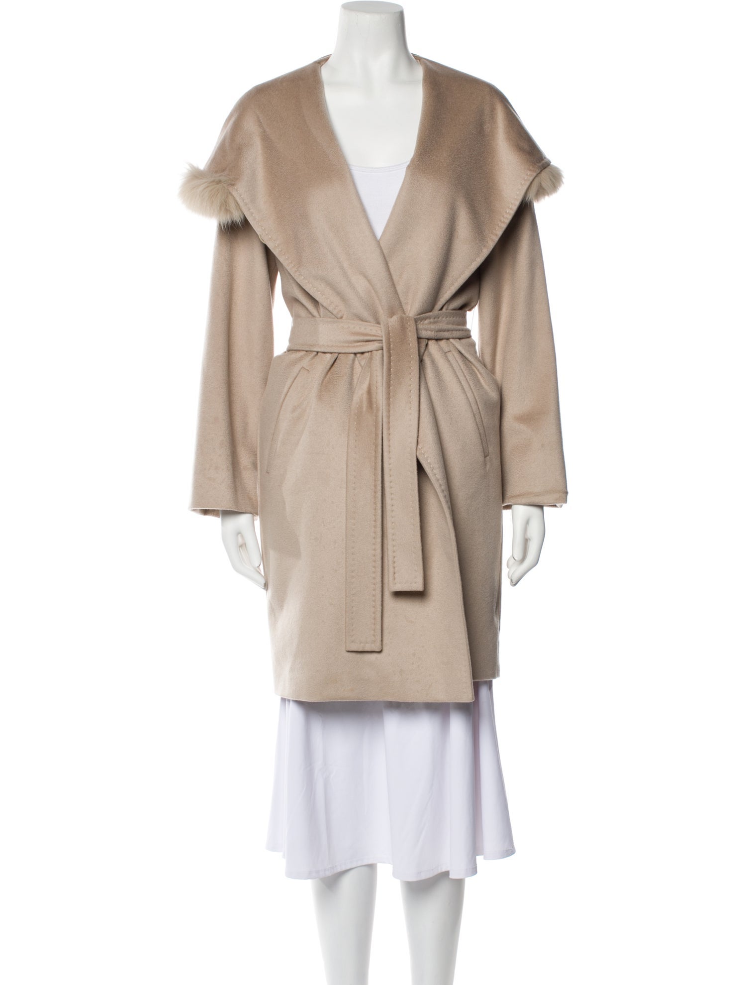 Max Mara Studio Cashmere Trench Coat - Neutrals Coats, Clothing ...