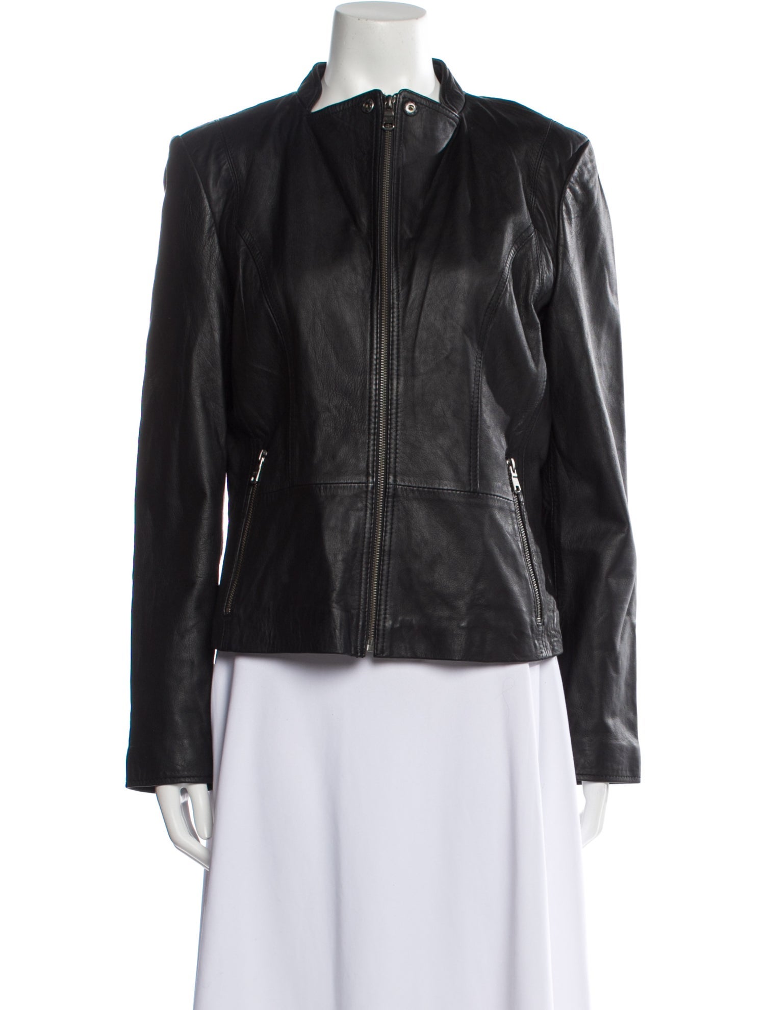 Marc New York by Andrew Marc Leather Biker Jacket - Black Jackets ...