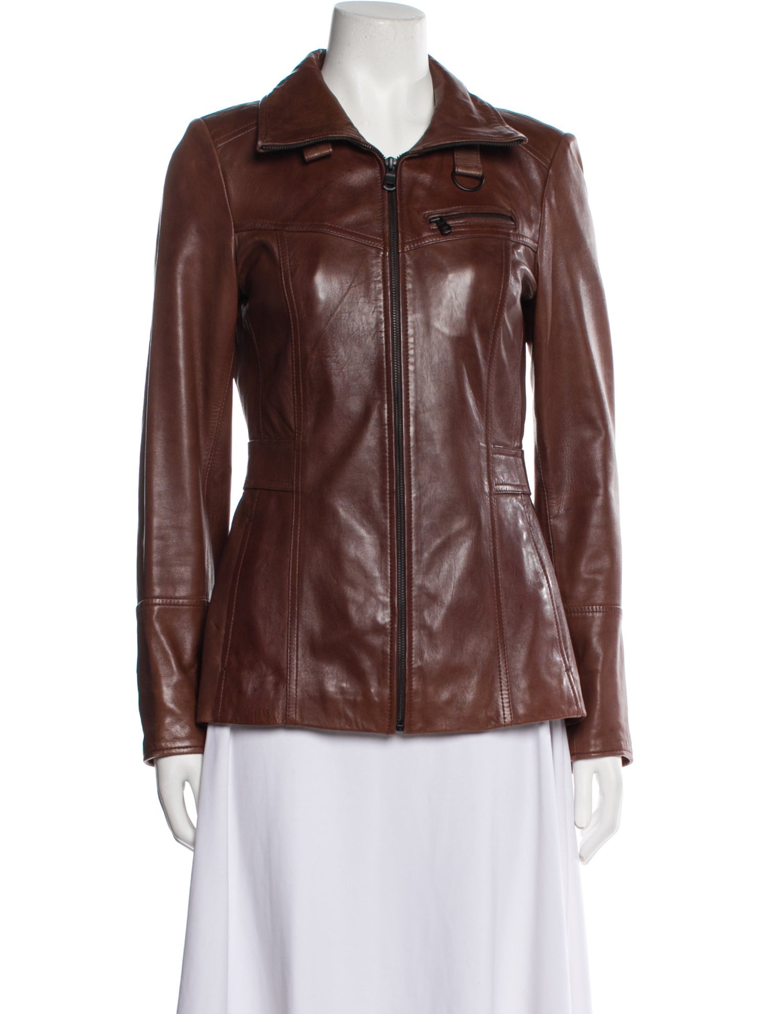 Marc New York by Andrew Marc Leather Biker Jacket - Brown Jackets ...