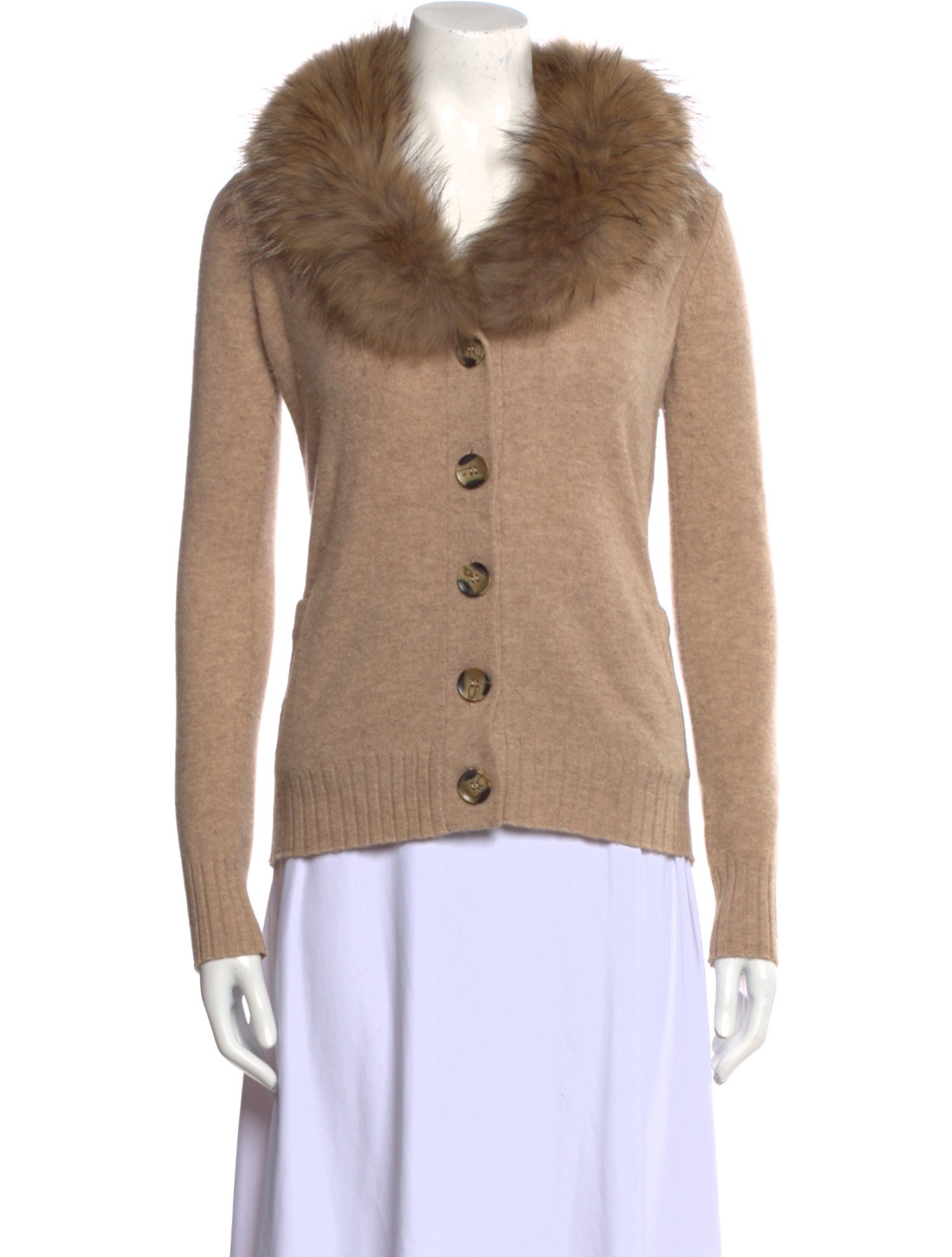 Minnie Rose Cashmere Sweater - Neutrals Knitwear, Clothing - WMNRO29790 ...