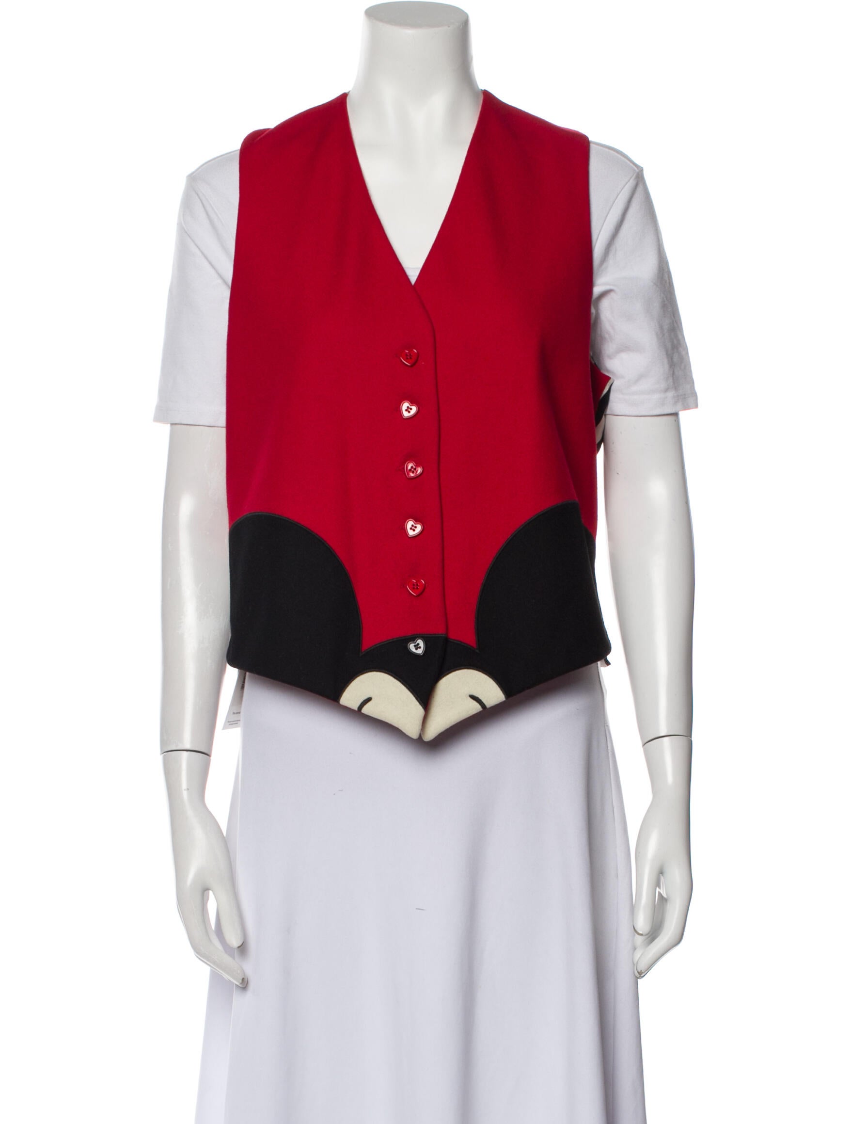 Moschino Cheap and Chic 1990's Mickey Mouse Vest - Red Jackets ...