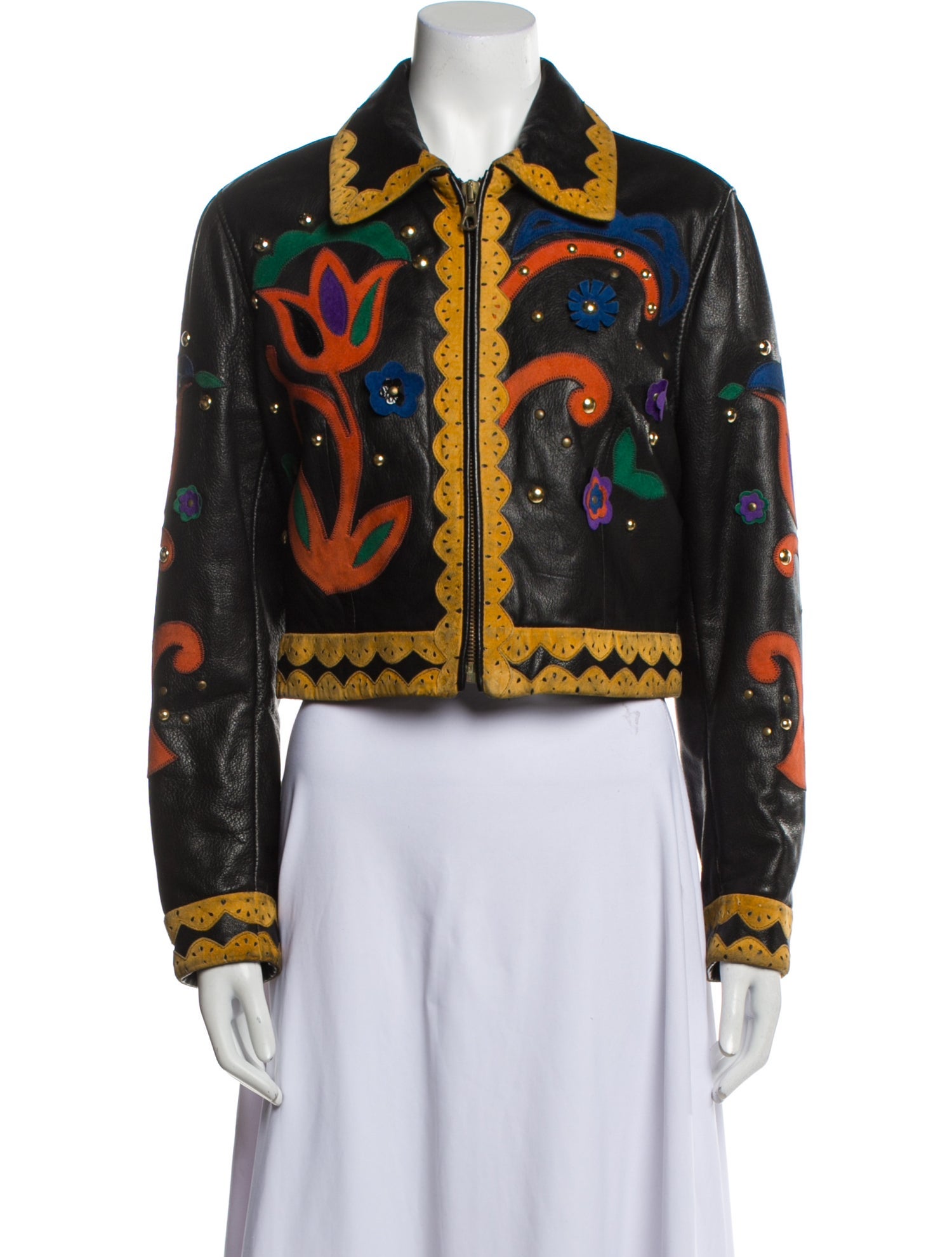 Moschino Cheap and Chic Late 1980's - Early 1990's Applique Leather ...