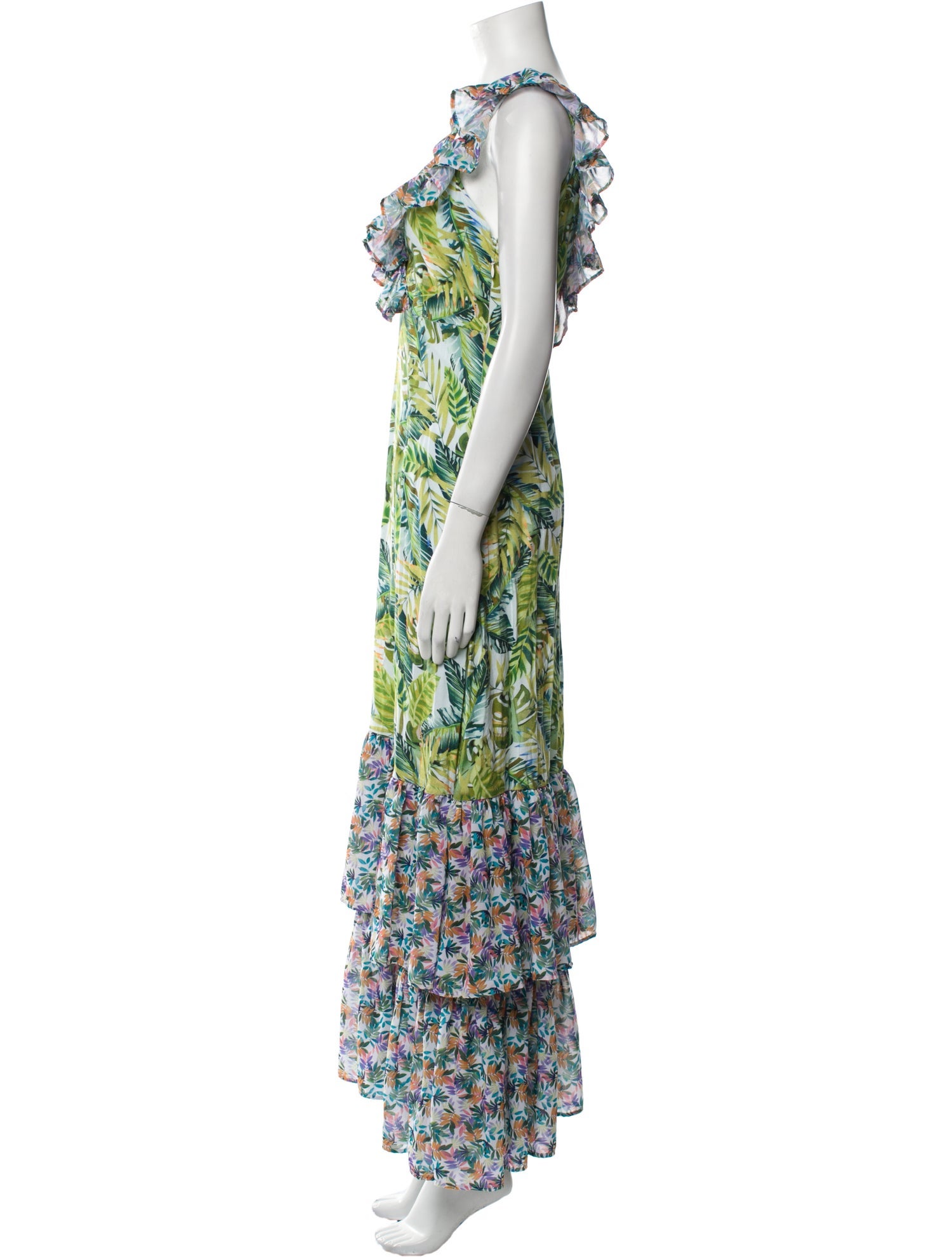 All Things Mochi Floral Print Long Dress - Green Dresses, Clothing ...