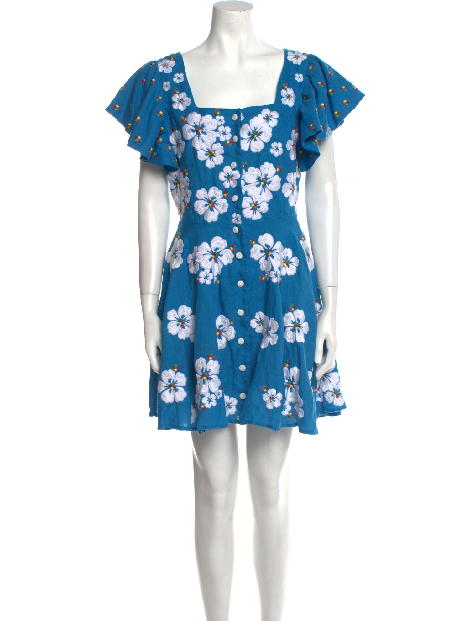 All Things Mochi Floral Print Mini Dress - Blue Dresses, Clothing ...