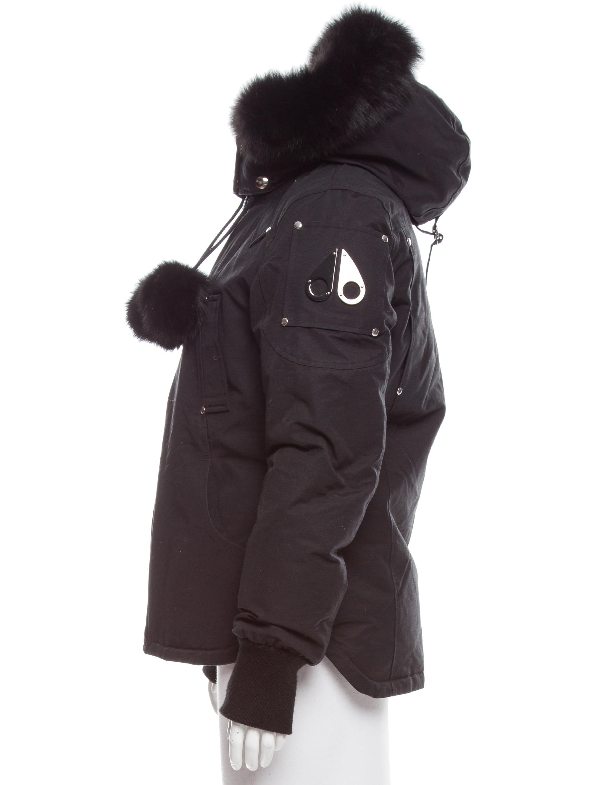 Moose Knuckles Fur-Trimmed Down Coat - Black Coats, Clothing ...