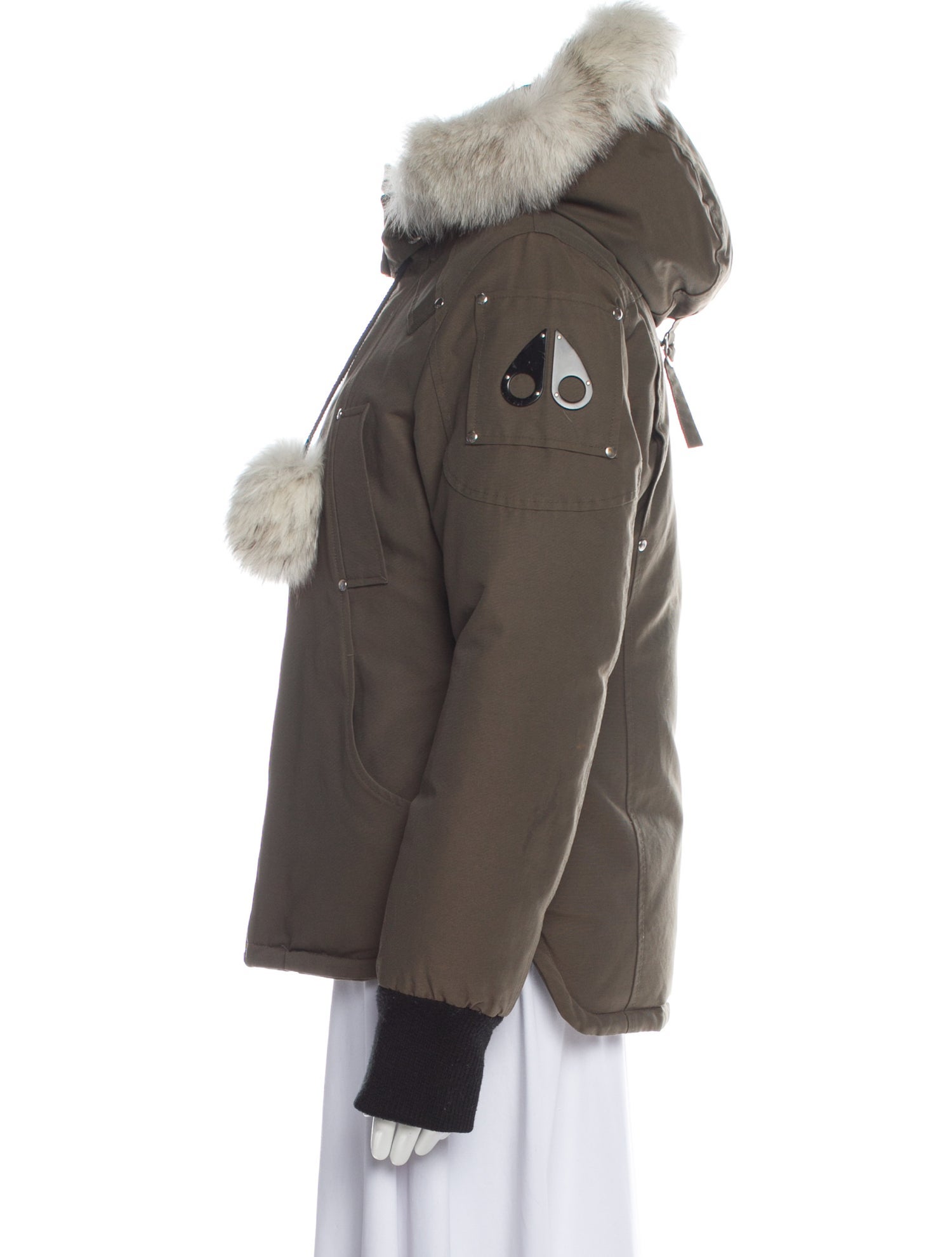 Moose Knuckles Colorblock Pattern Down Coat - Grey Coats, Clothing ...