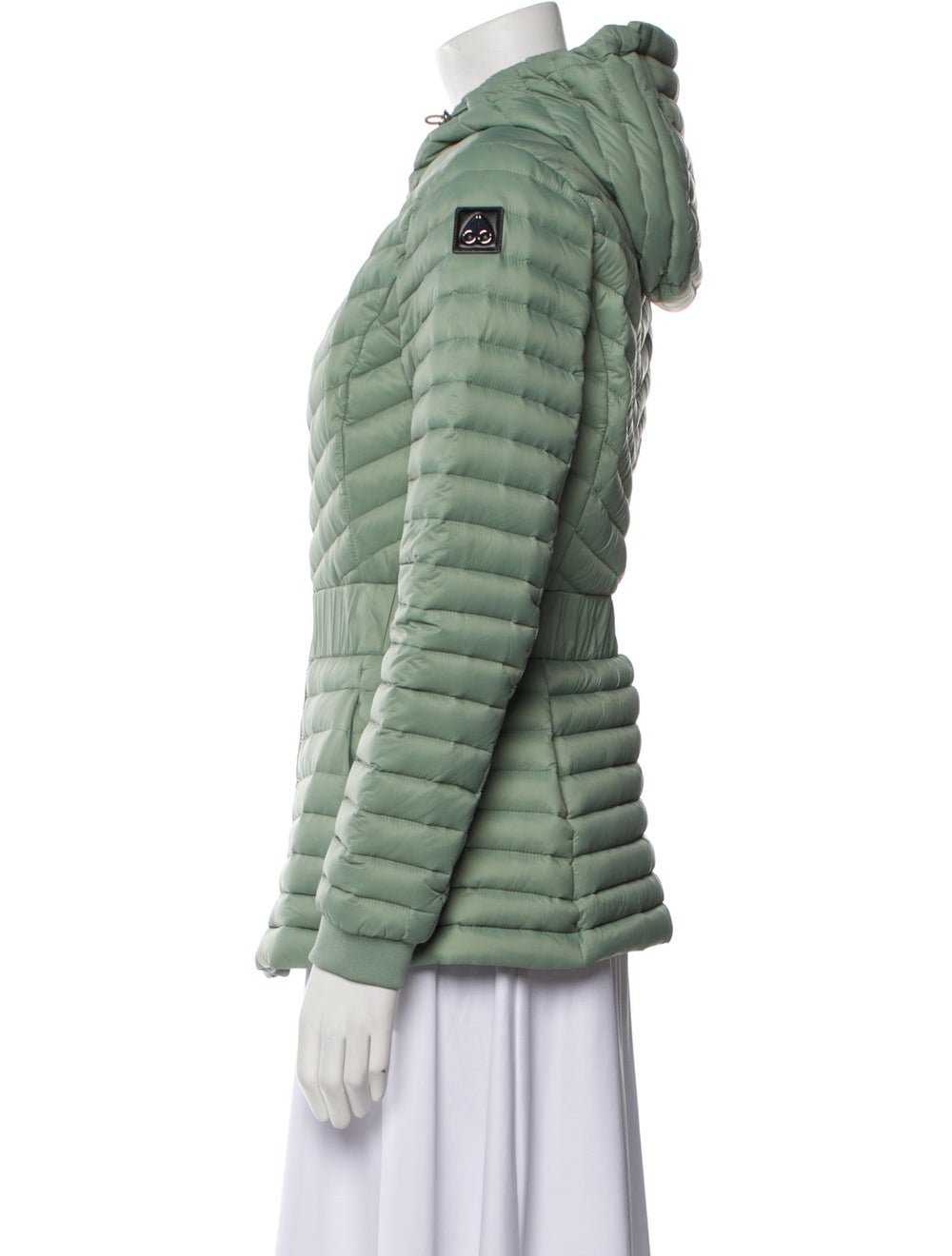 Moose Knuckles Nylon Down Jacket Green With Hood Stan… - Gem