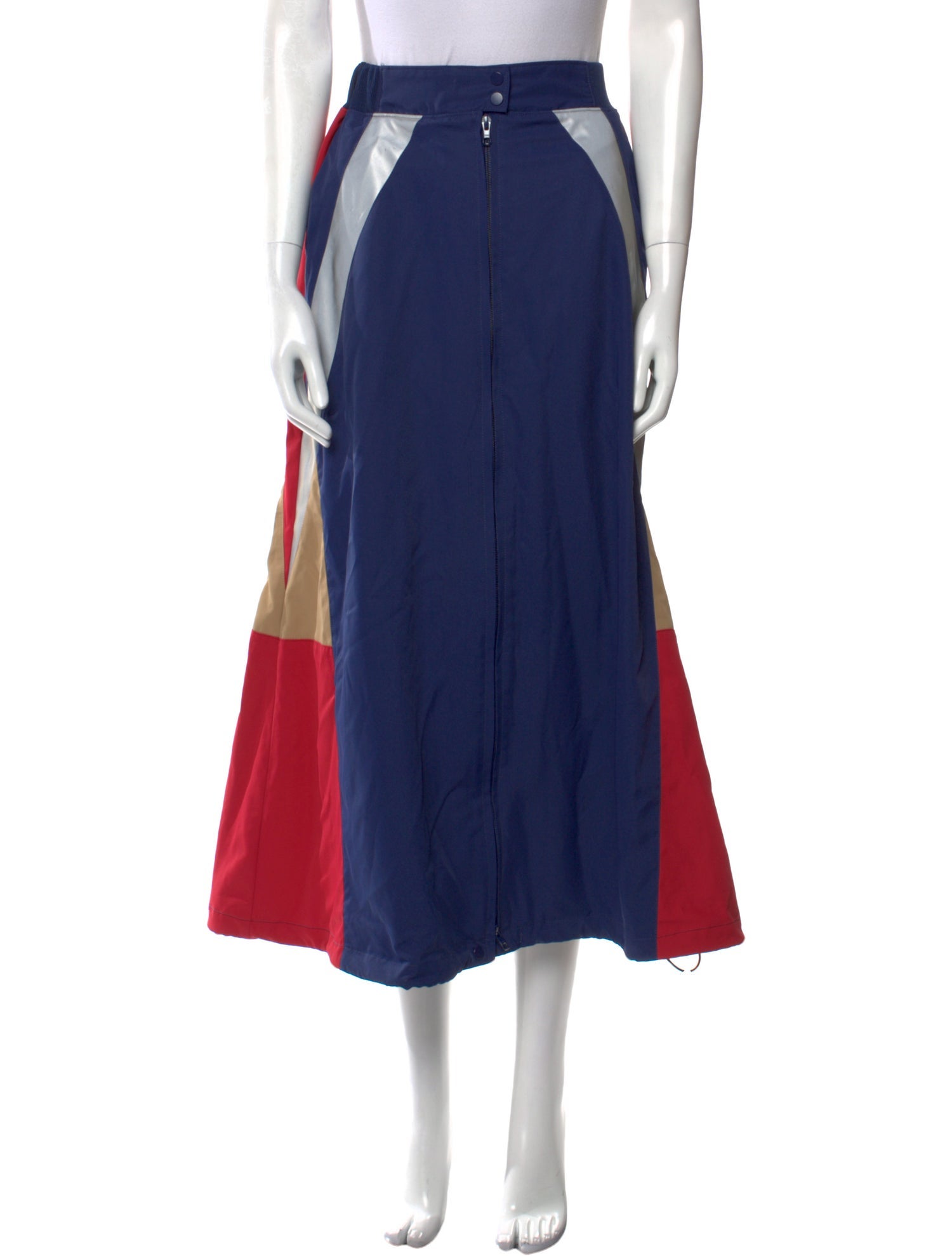 Moussy Colorblock Pattern Midi Length Skirt - Blue Skirts, Clothing ...