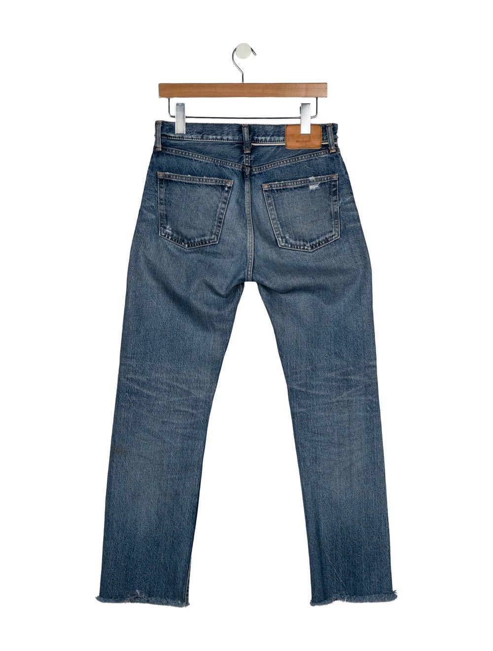 Moussy High-Rise Straight Leg Jeans - Blue, 11.25" Rise Jeans, Clothing ...