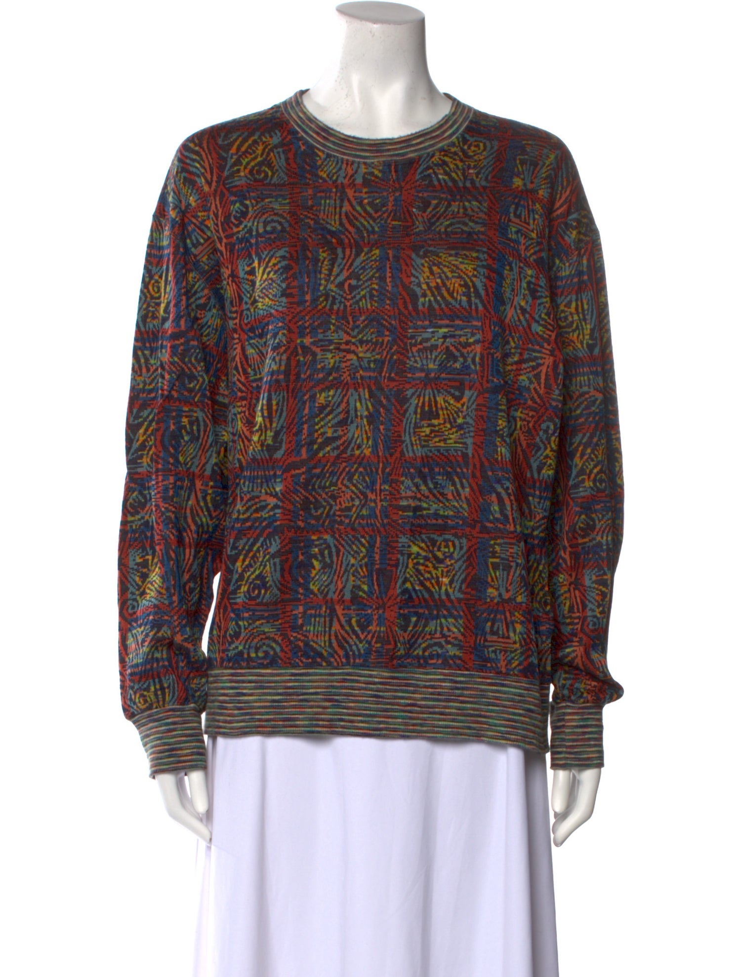 Missoni Sport Printed Crew Neck Sweatshirt - Blue Tops, Clothing ...
