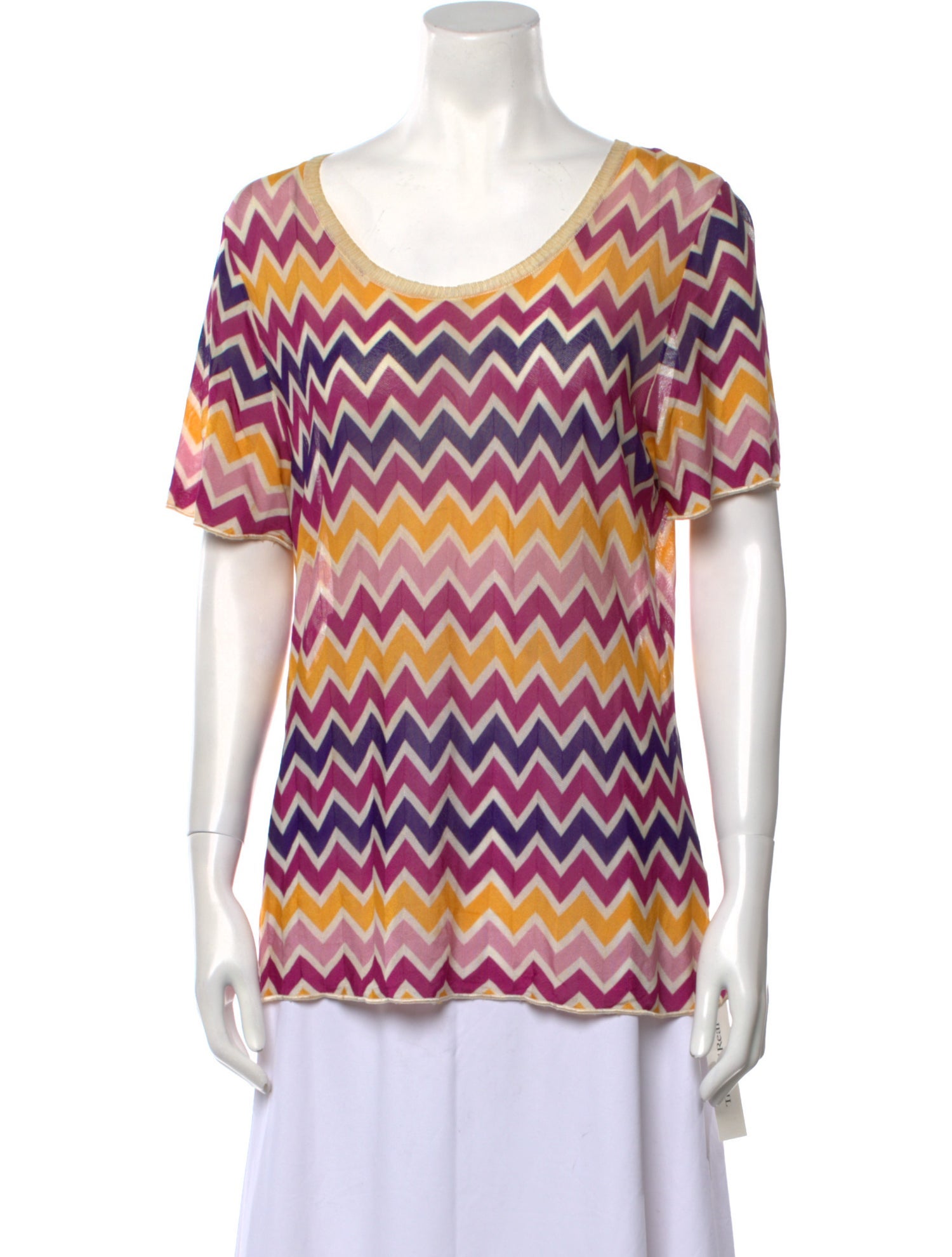 Missoni Sport Printed Scoop Neck T-Shirt - Purple Tops, Clothing ...