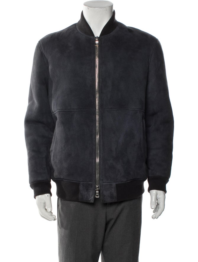 Mr. Porter Shearling Bomber Jacket - Blue Outerwear, Clothing ...