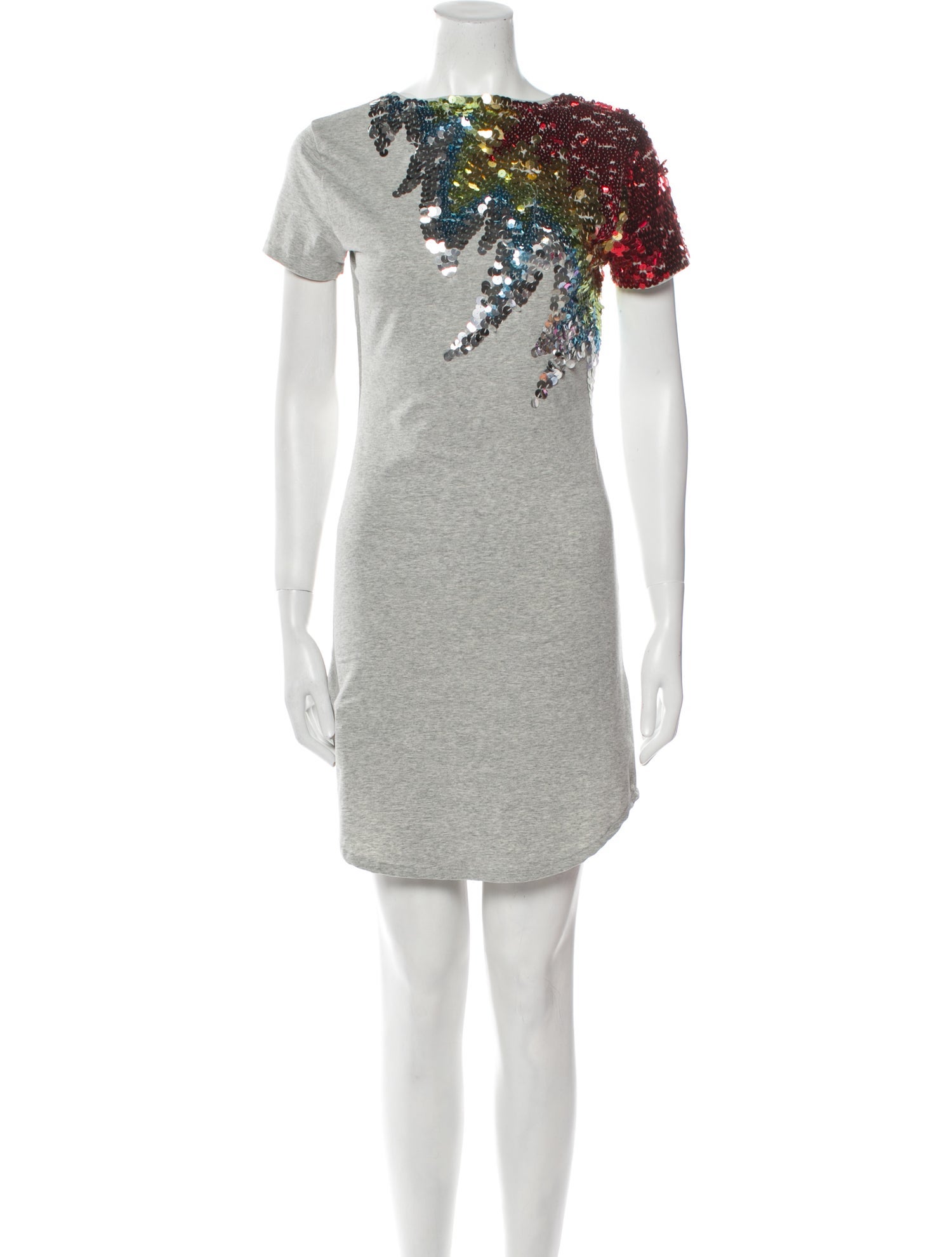 McQ Alexander McQueen Patterned Mini Dress - Grey Dresses, Clothing ...