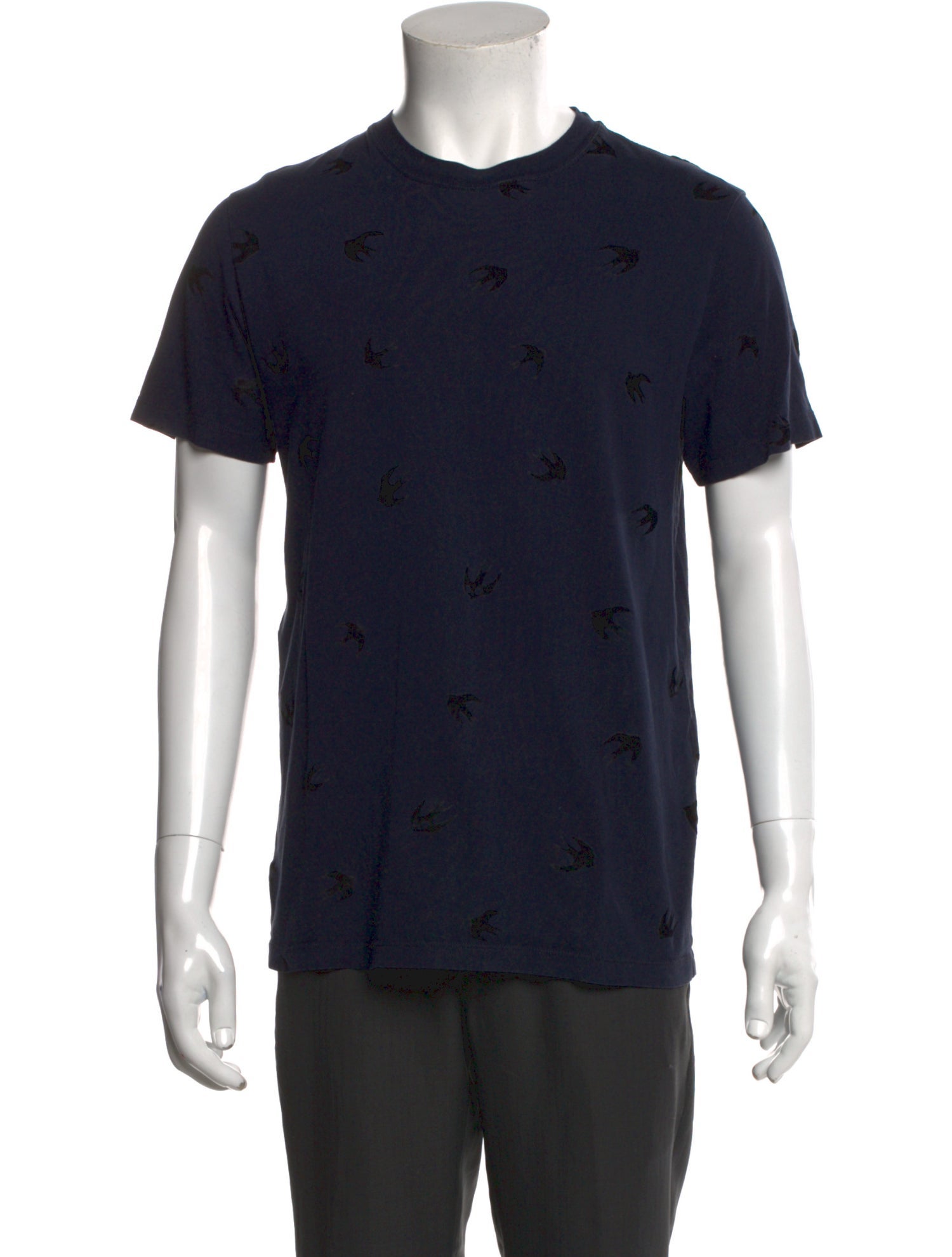 McQ Alexander McQueen Crew Neck Short Sleeve T-Shirt - Blue T-Shirts ...