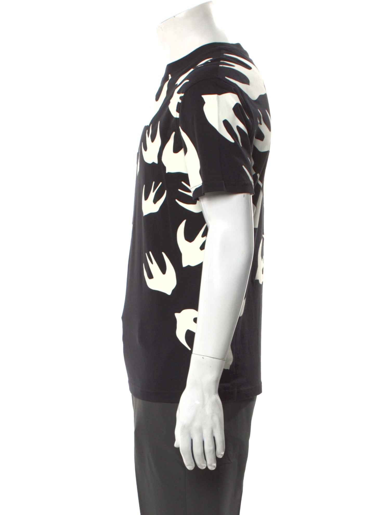 McQ Alexander McQueen Printed Crew Neck T-Shirt - Black T-Shirts ...