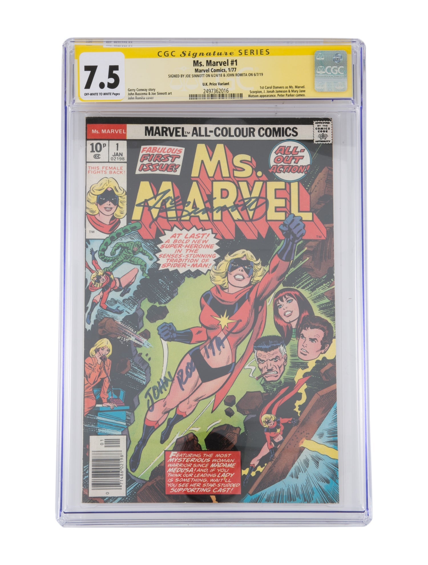 Marvel Ms. Marvel #1 - 1st Carol Danvers as Ms. Marvel - U.K. Price Variant - Red Comics ...