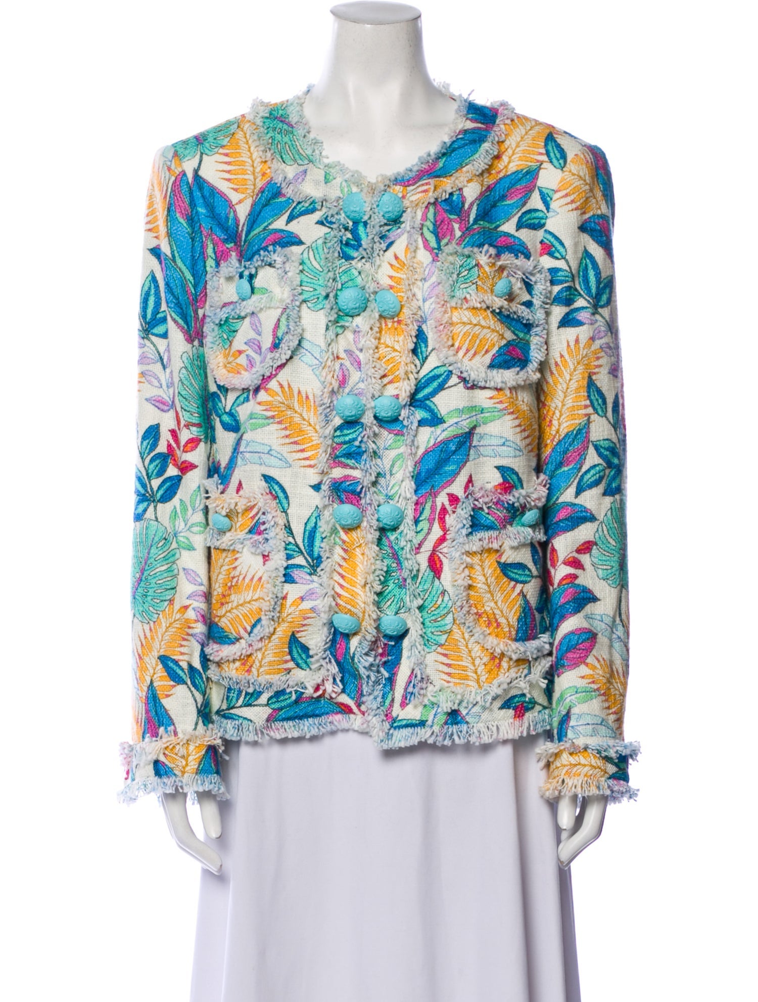 Maison Common Printed Jacket - Blue Jackets, Clothing - WMSCM20498 ...
