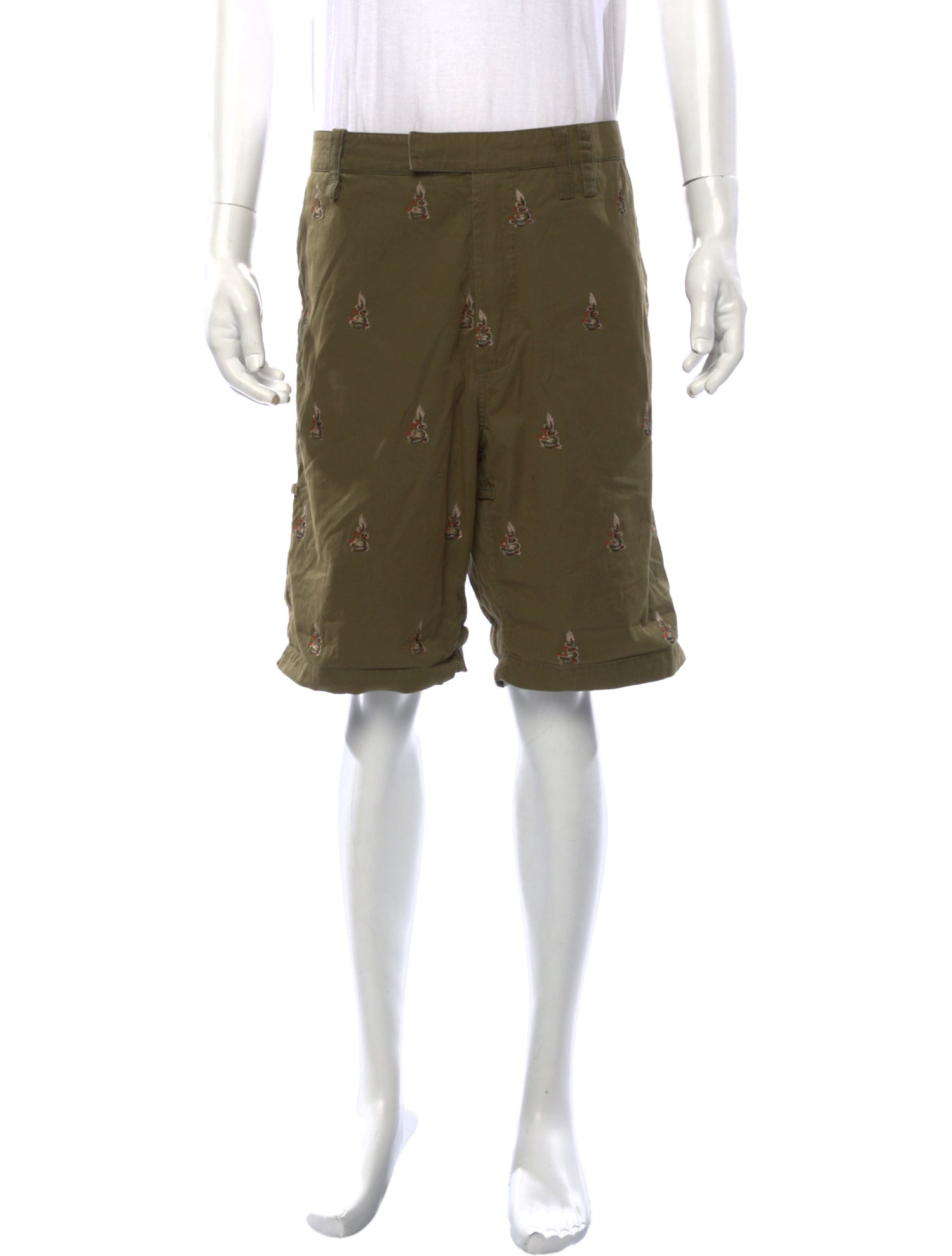 Maharishi Flat Front Shorts - Green, 12" Rise Shorts, Clothing ...