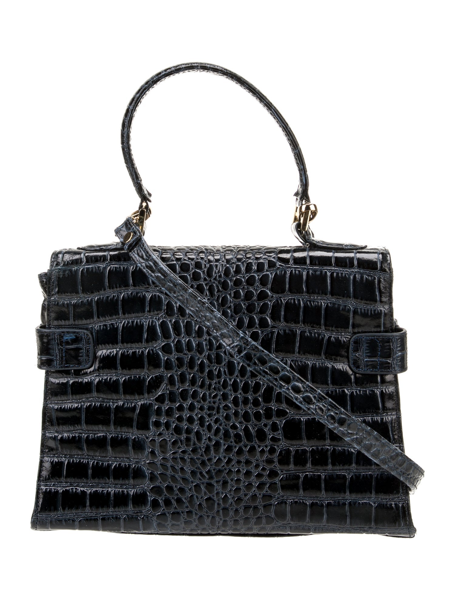 Muska Embossed Leather Handle Bag - Blue Handle Bags, Handbags ...
