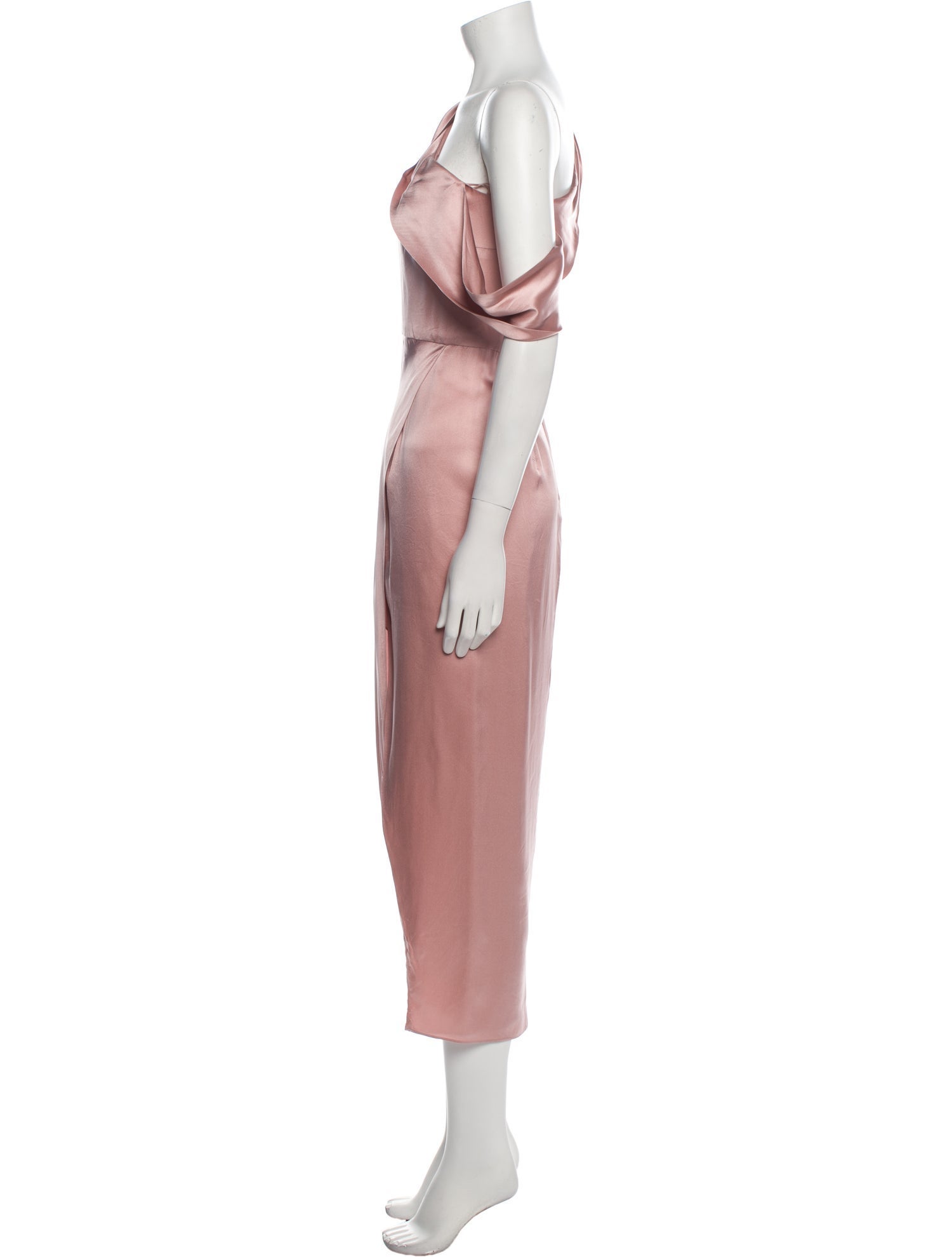 Michelle Mason Silk Long Dress - Pink Dresses, Clothing - WMSON30757 ...
