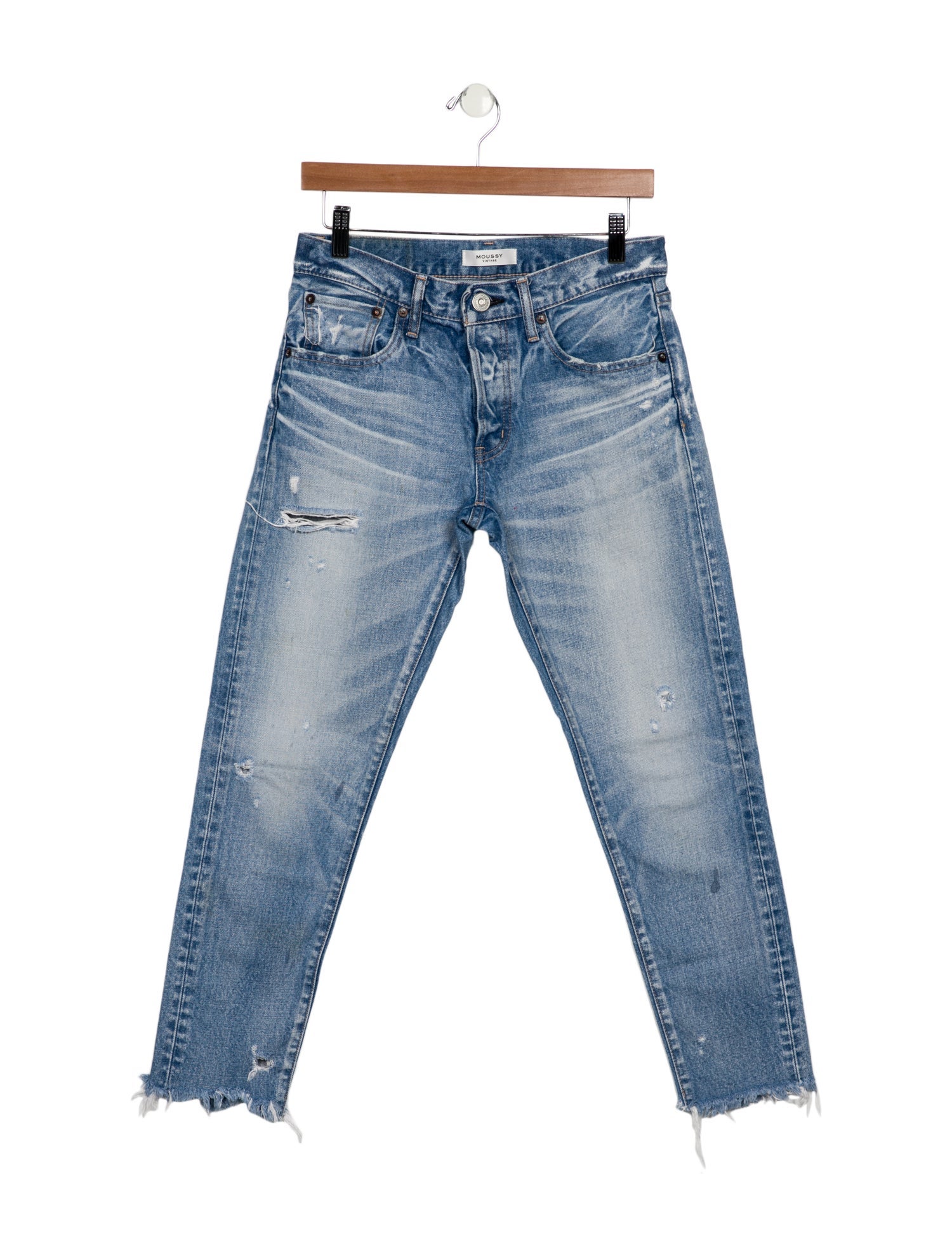 Moussy Vintage Mid-Rise Skinny Leg Jeans - Blue, 9" Rise Jeans, Clothing - WMSVT24664 | The RealReal