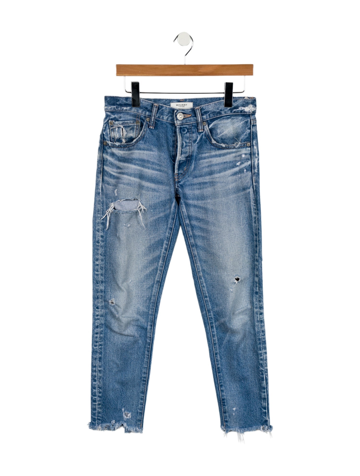 Moussy Vintage Mid-Rise Skinny Leg Jeans - Blue, 8.75" Rise Jeans, Clothing - WMSVT25404 | The ...