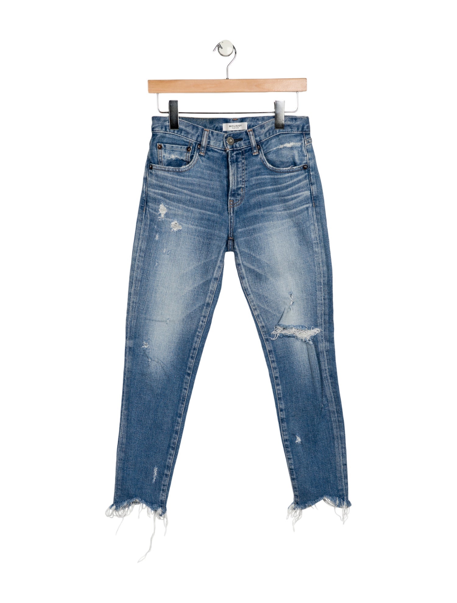 Moussy Vintage Mid-Rise Skinny Leg Jeans - Blue, 8.75" Rise Jeans, Clothing - WMSVT25875 | The ...