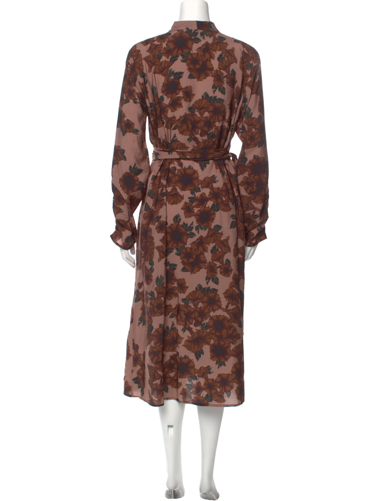 Munthe Floral Print Midi Length Dress - Brown Dresses, Clothing ...