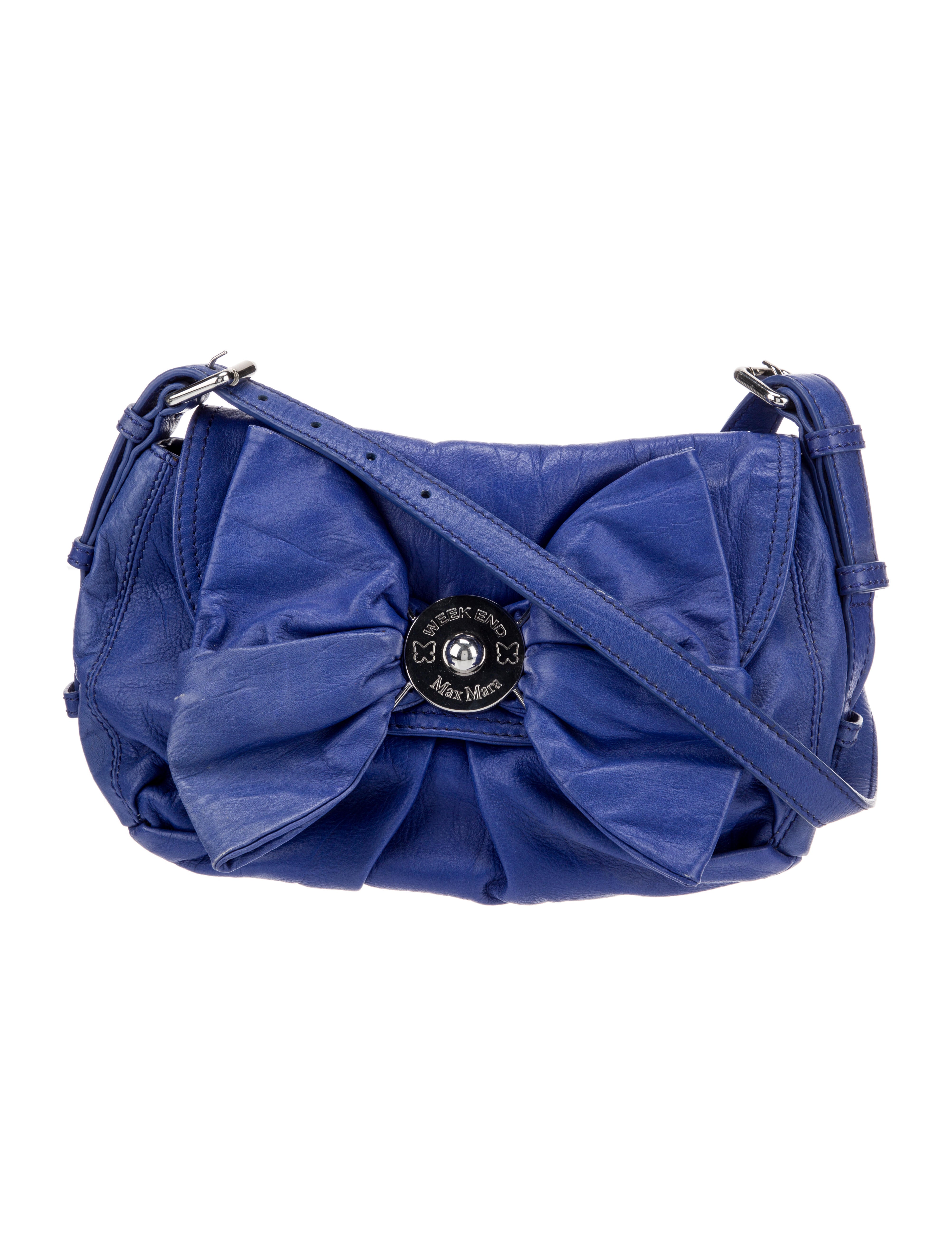 Max Mara Weekend Leather Shoulder Bag - Blue Shoulder Bags, Handbags ...