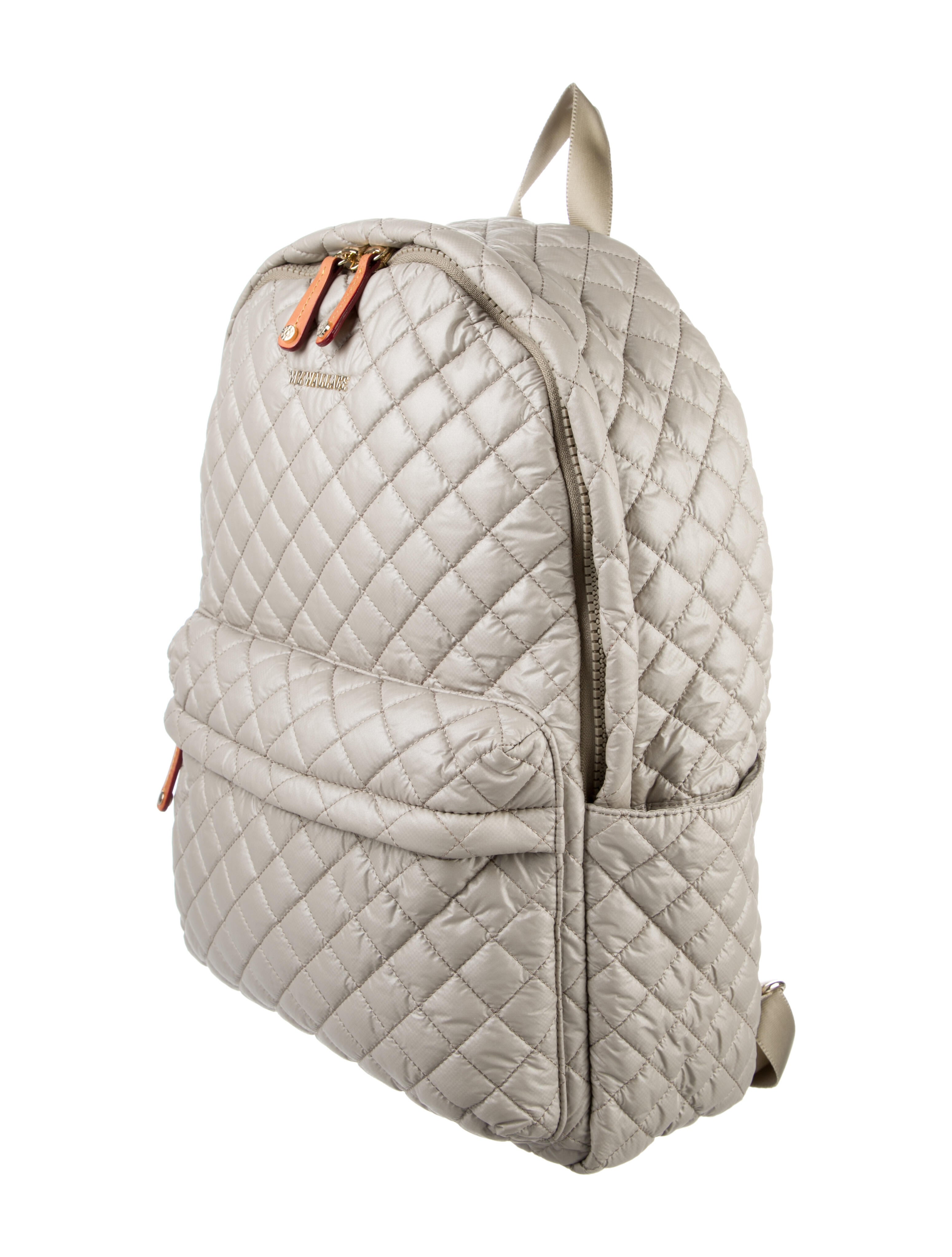 MZ Wallace Nylon Quilted Backpack - Grey Backpacks, Handbags ...